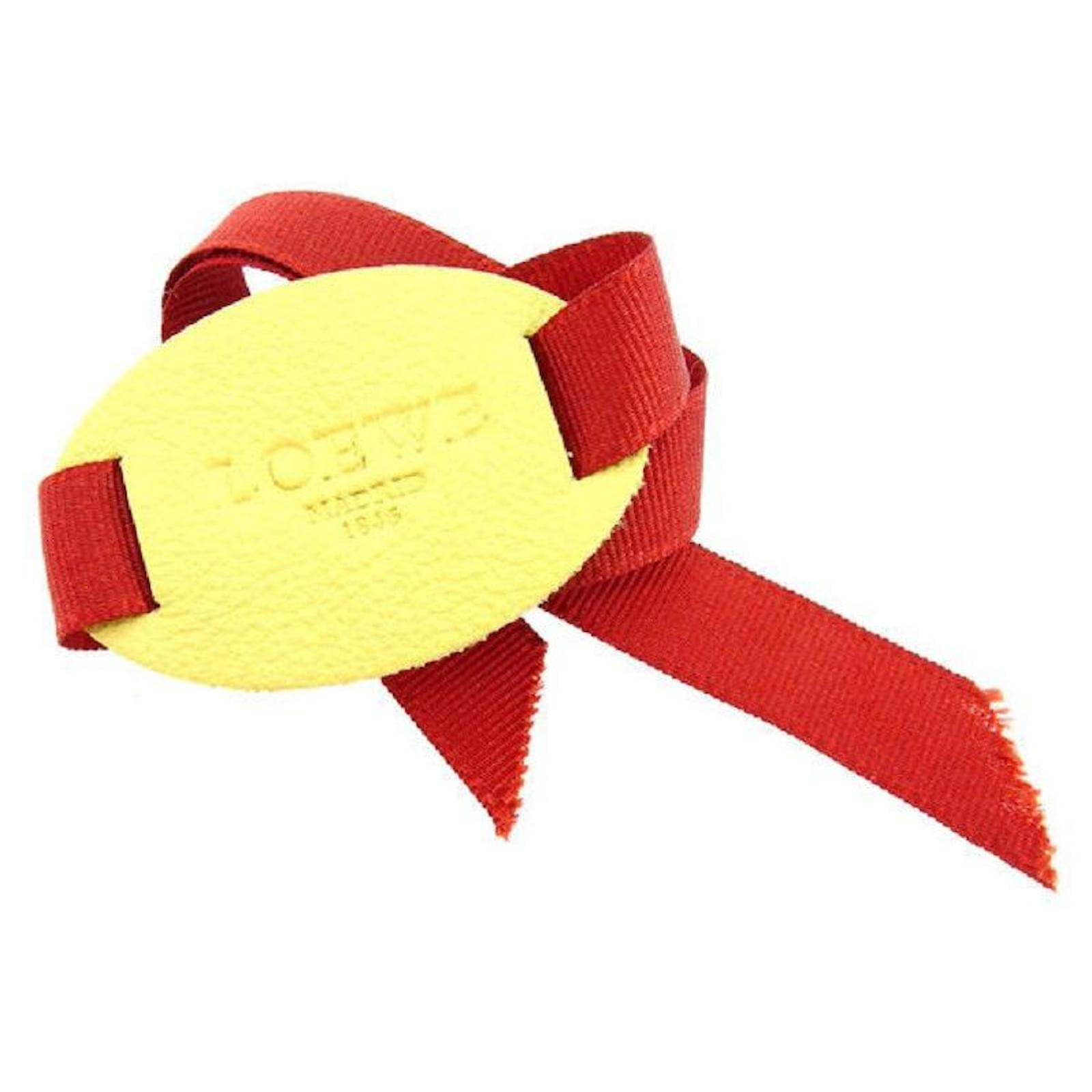 [Used] Loewe Bracelet Ribbon Logo Beige x Dark Orange Cloth ref.469660 ...