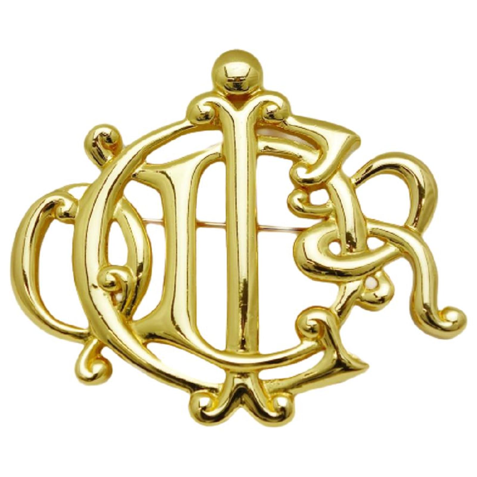 [Occasion] Christian Dior Christian Dior broches Emblem Logo Gold ...