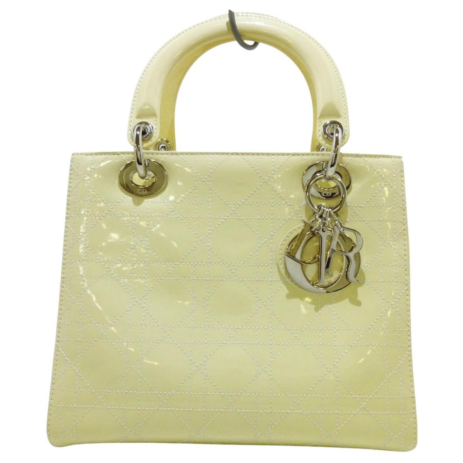 Dior Lady Dior Medium Beige Patent leather ref.471649 - Joli Closet