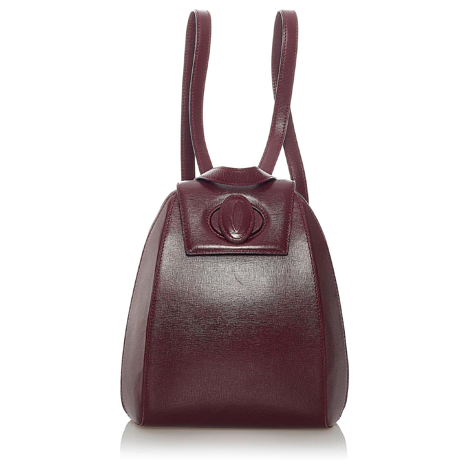 Cartier Red Must de Cartier Leather Backpack Dark red Pony-style ...