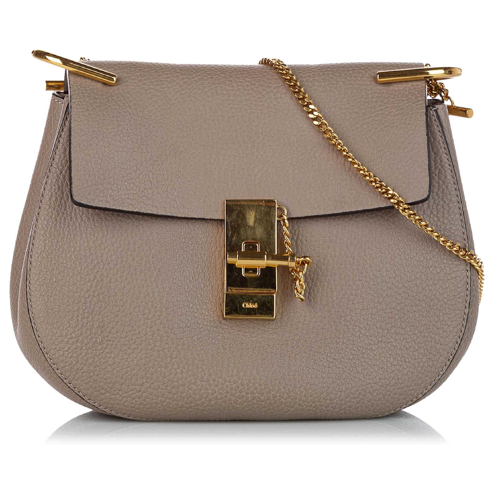 Chloé Chloe Gray Drew Leather Crossbody Bag Grey Pony-style calfskin ...