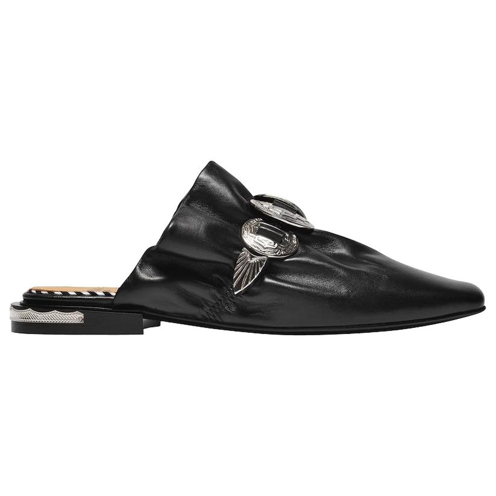 Toga Pulla Slides in Black Leather ref.475312 - Joli Closet