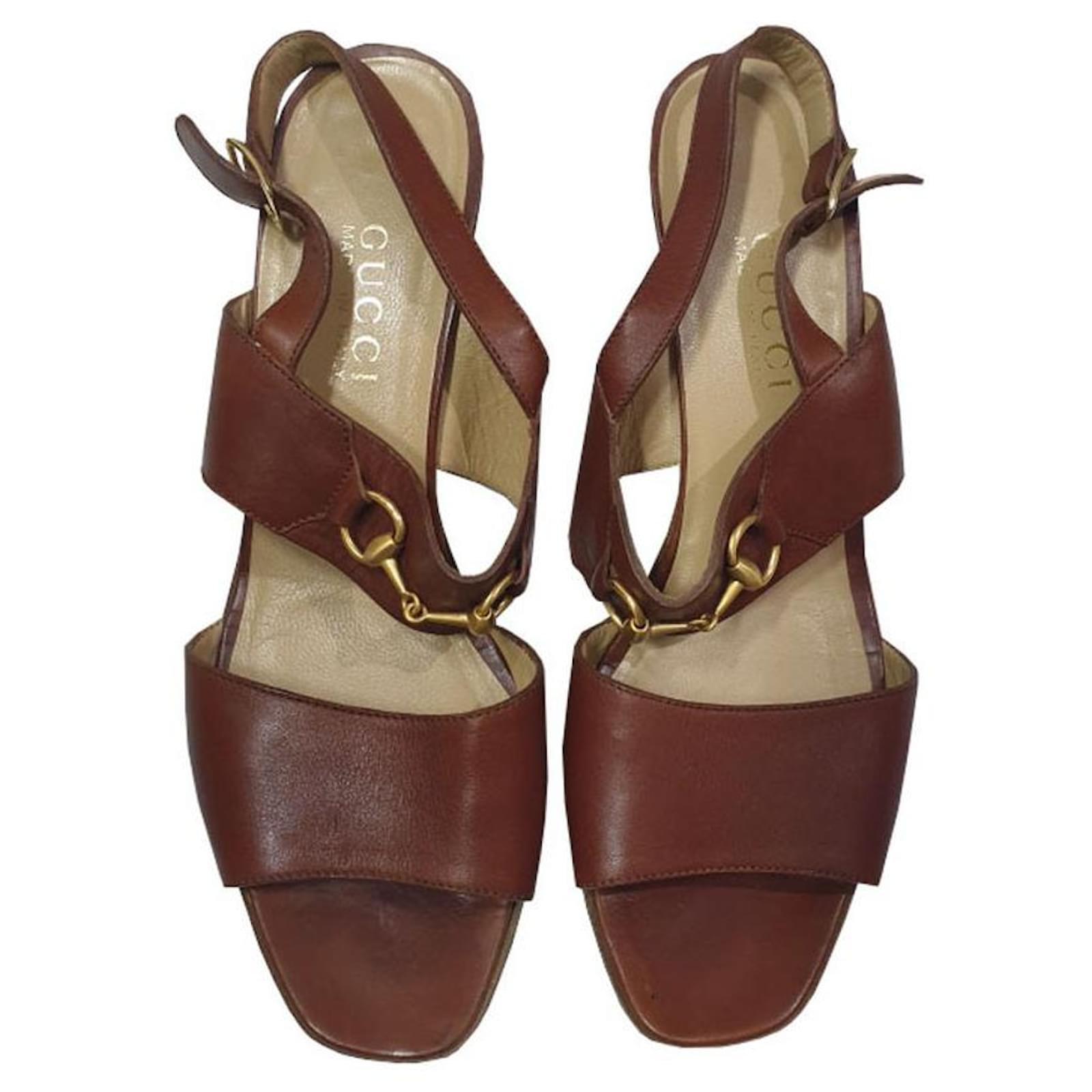 Gucci Sandalen Braun Leder ref.476198 - Joli Closet