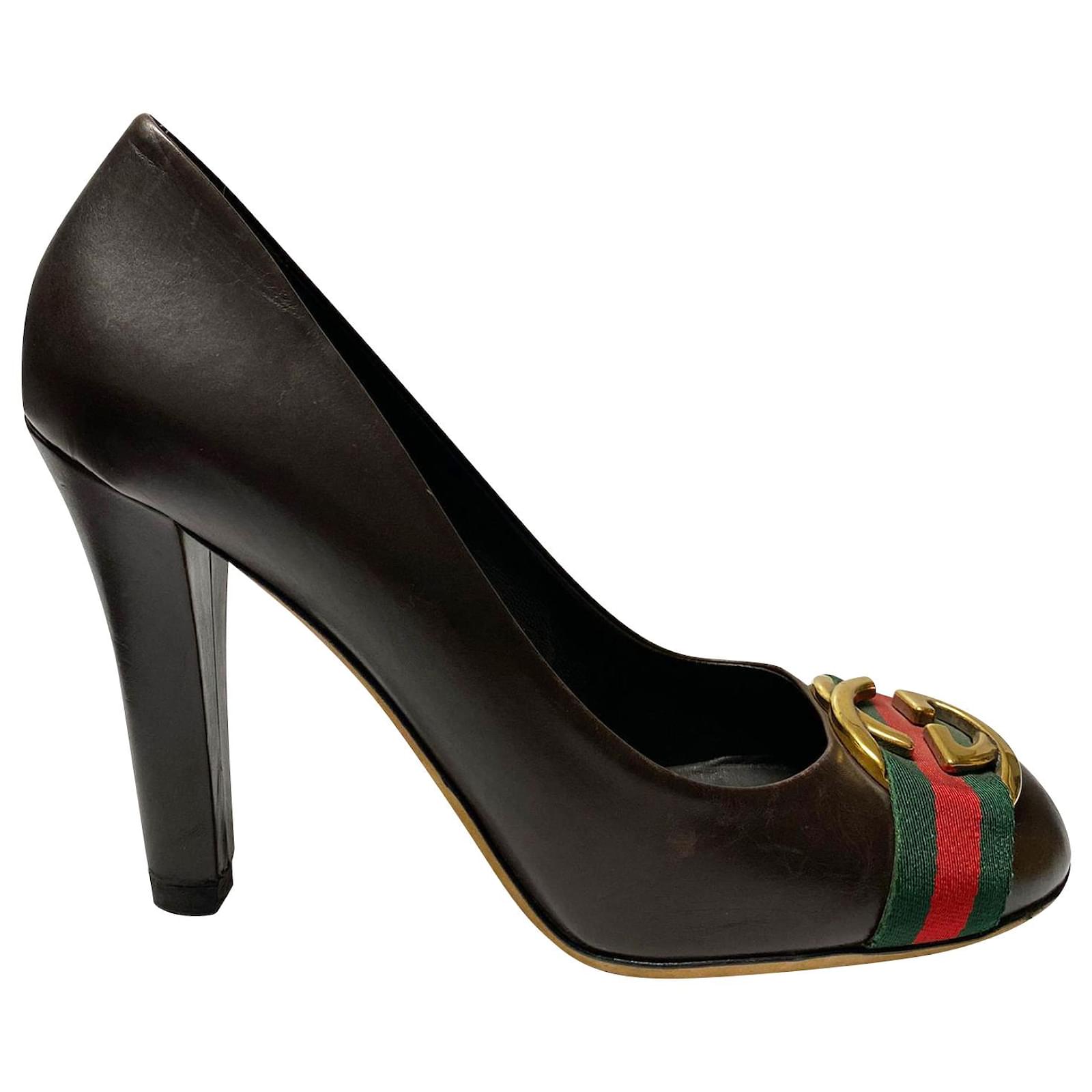 Gucci Escarpins GG Web en Cuir Noir ref.477663 - Joli Closet