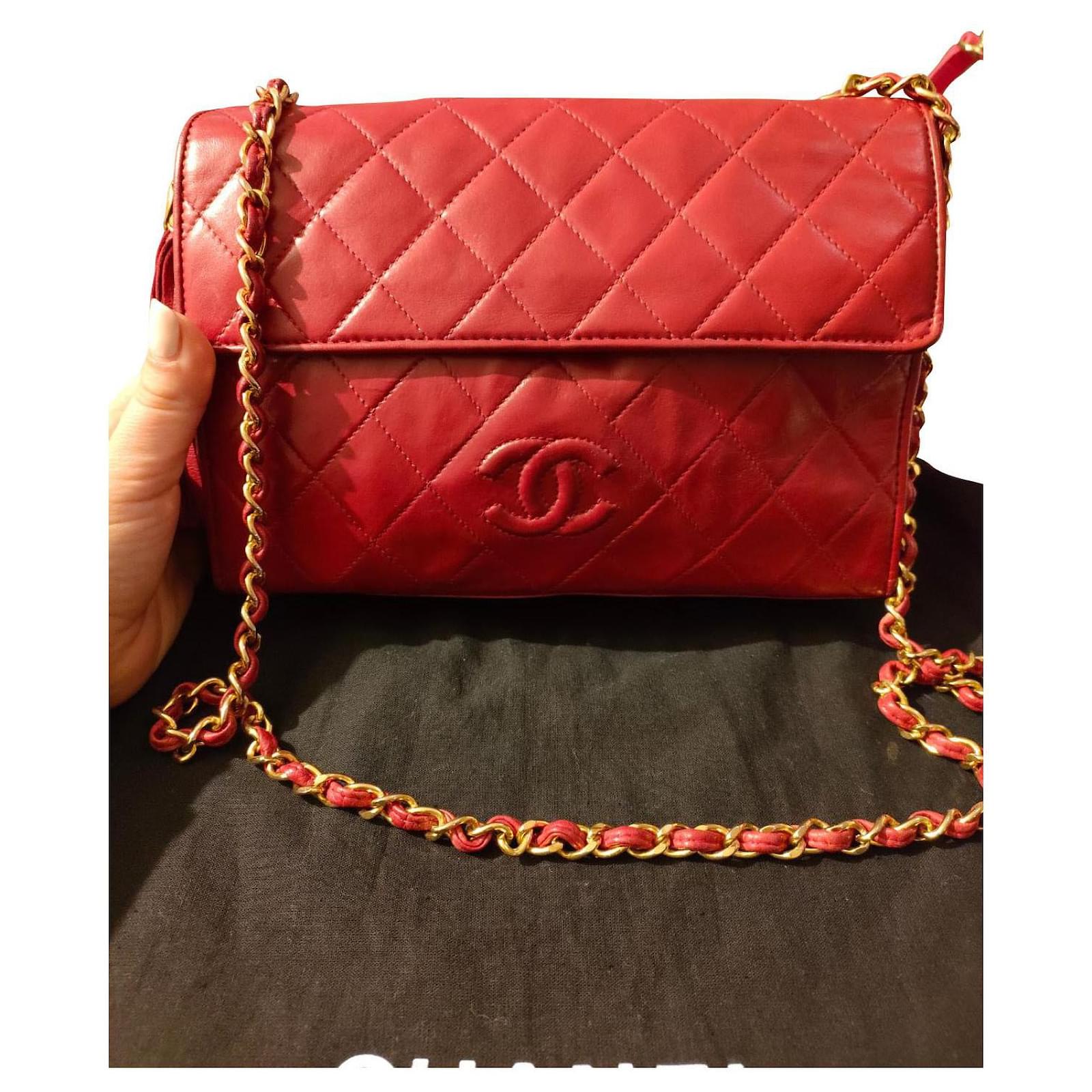 Chanel Sacs à main Cuir Rouge ref.483535 - Joli Closet