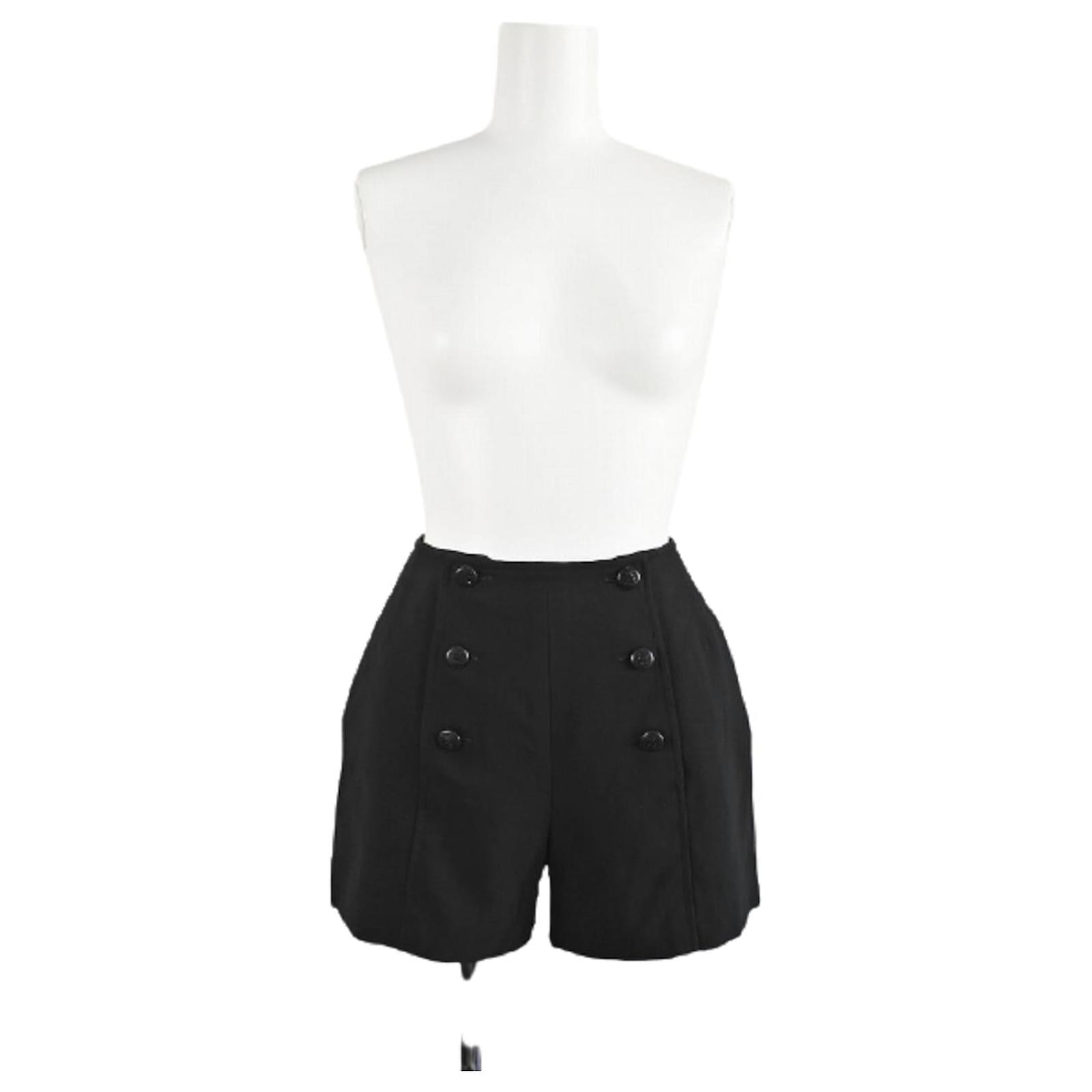 [Occasion] SHORT CHANEL COCO MARK BOUTON NOIR Laine ref.483745 - Joli ...