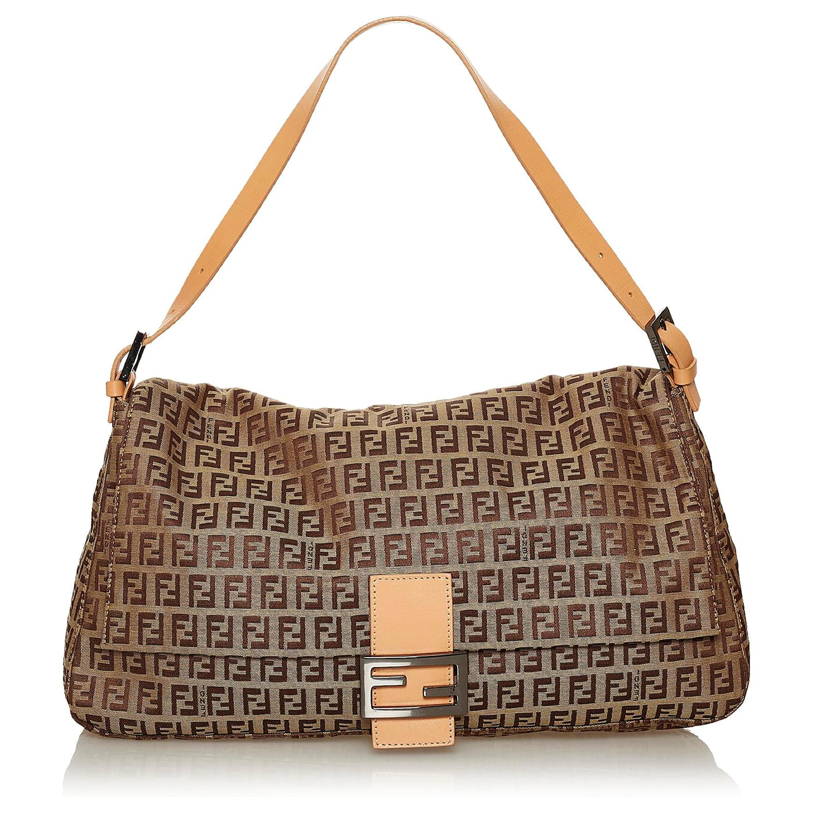 Fendi Brown Zucchino Mamma Forever Canvas Shoulder Bag Dark brown ...