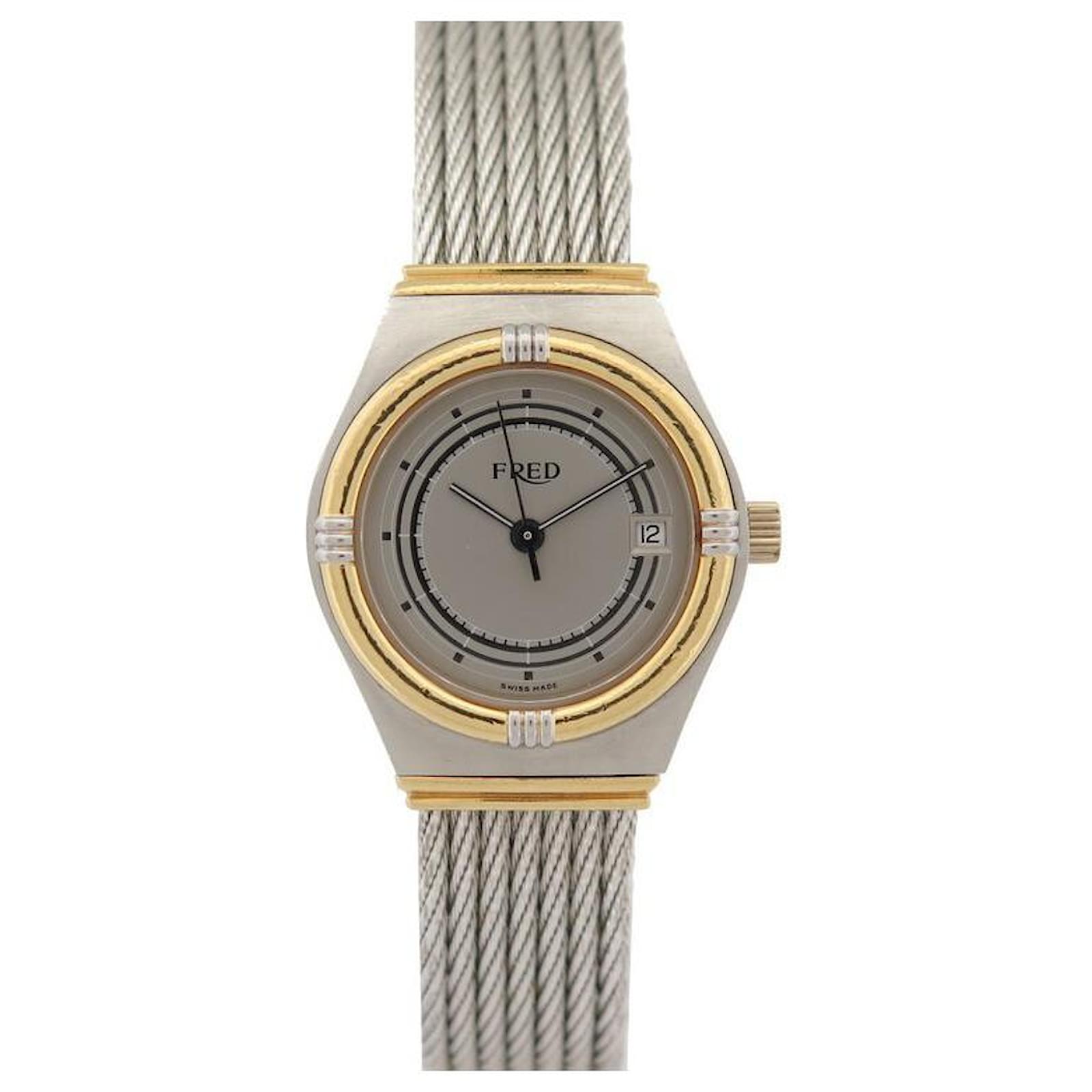FRED FORCE WATCH 10 24 MM QUARTZ IN GOLD & STEEL GOLD & STEEL WATCH ...