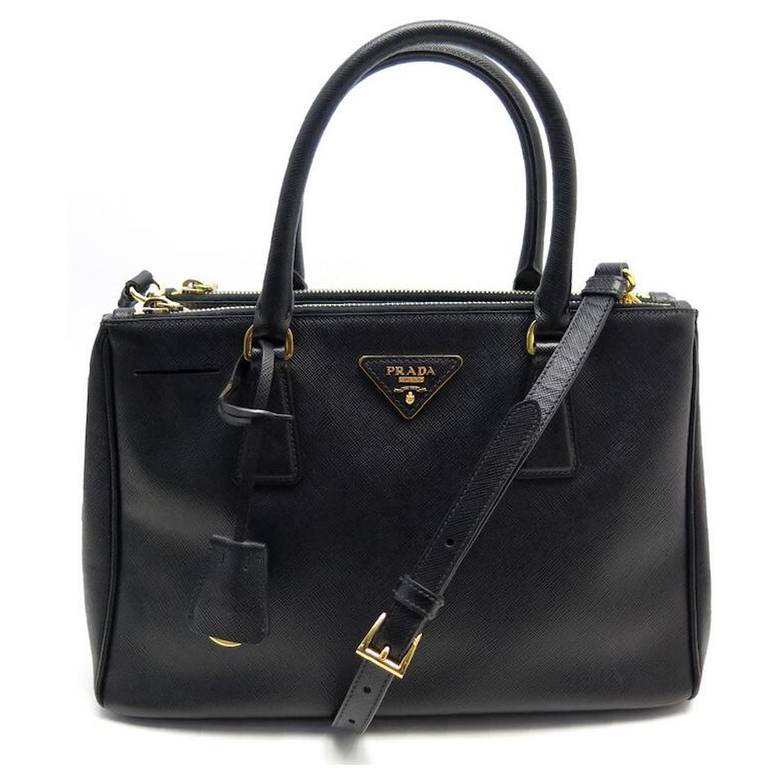 PRADA GALLERIA HANDTASCHE AUS SCHWARZEM SAFFIANO-LEDER CABAS BANDOUIERE ...