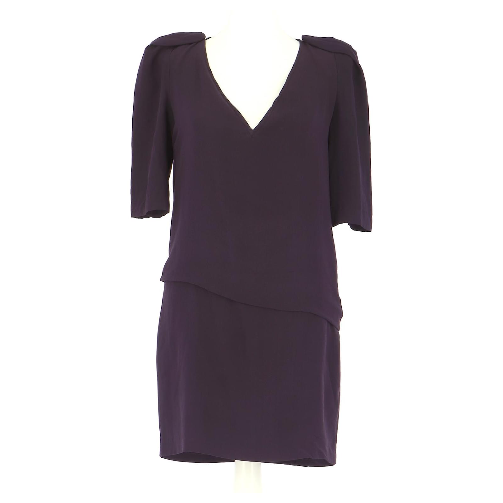 Maje Robe Soie Violet ref.488184 - Joli Closet
