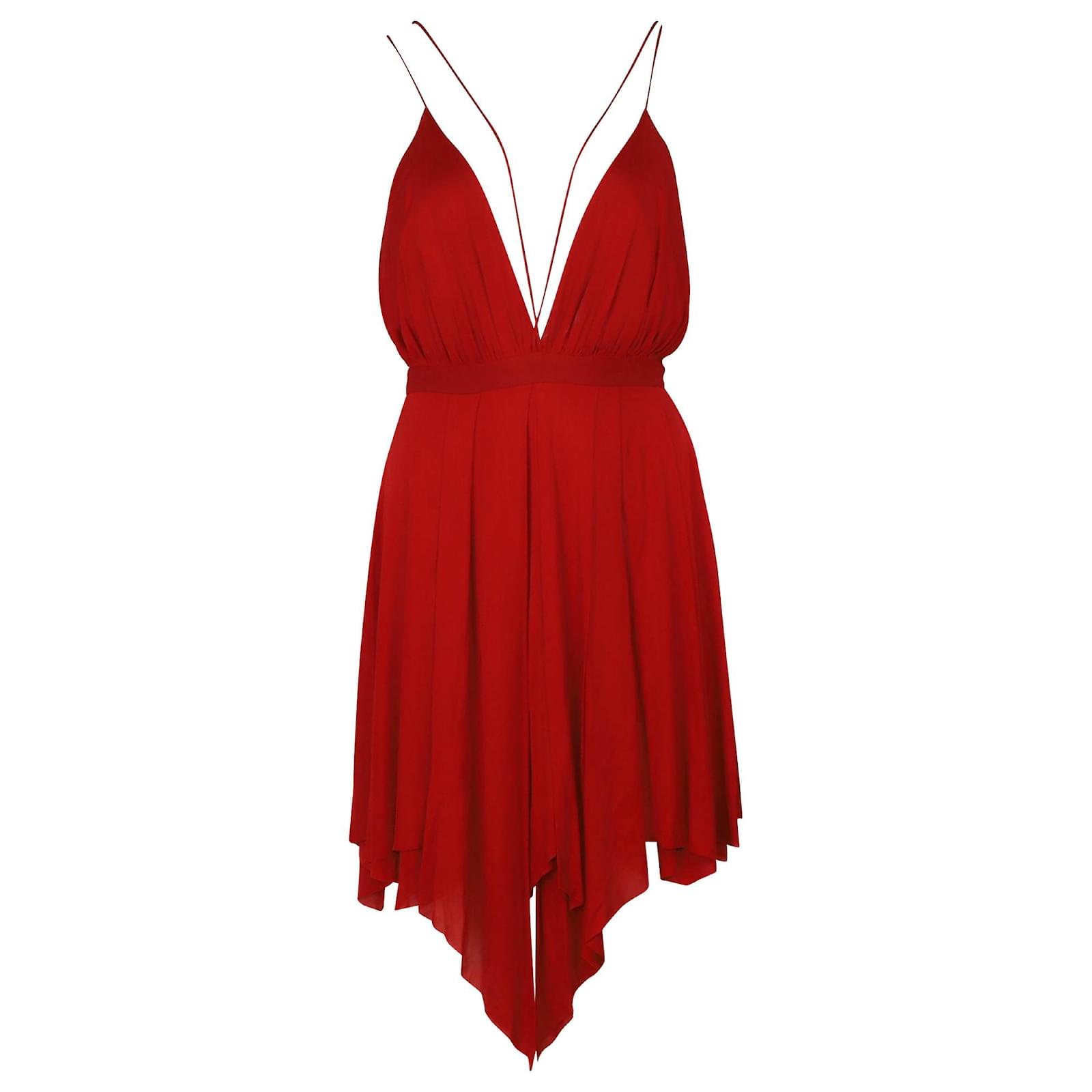 Balmain Mini Dress in Red Viscose Cellulose fibre ref.490490 - Joli Closet