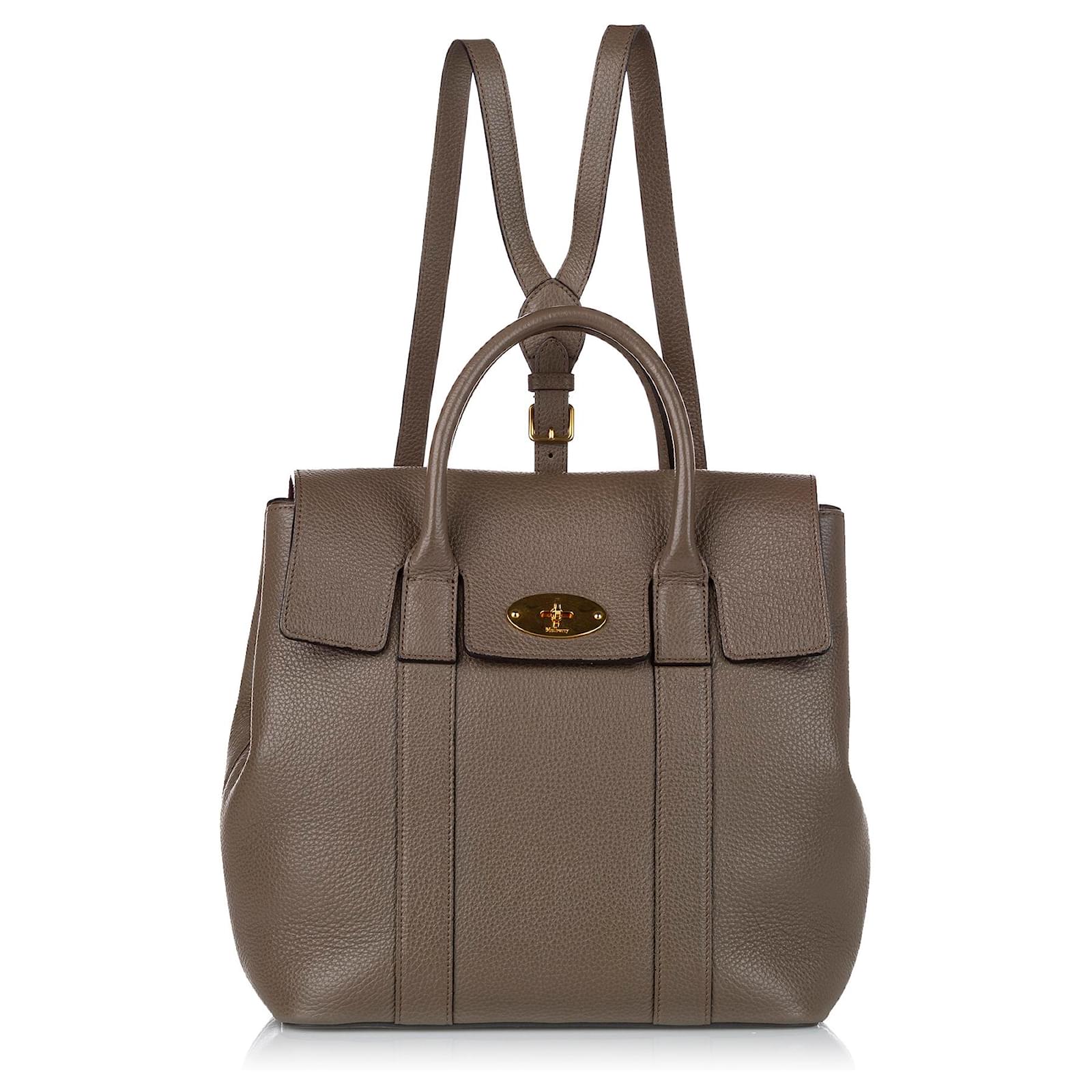 Mulberry Brown Bayswater Leather Backpack Pony-style calfskin ref ...