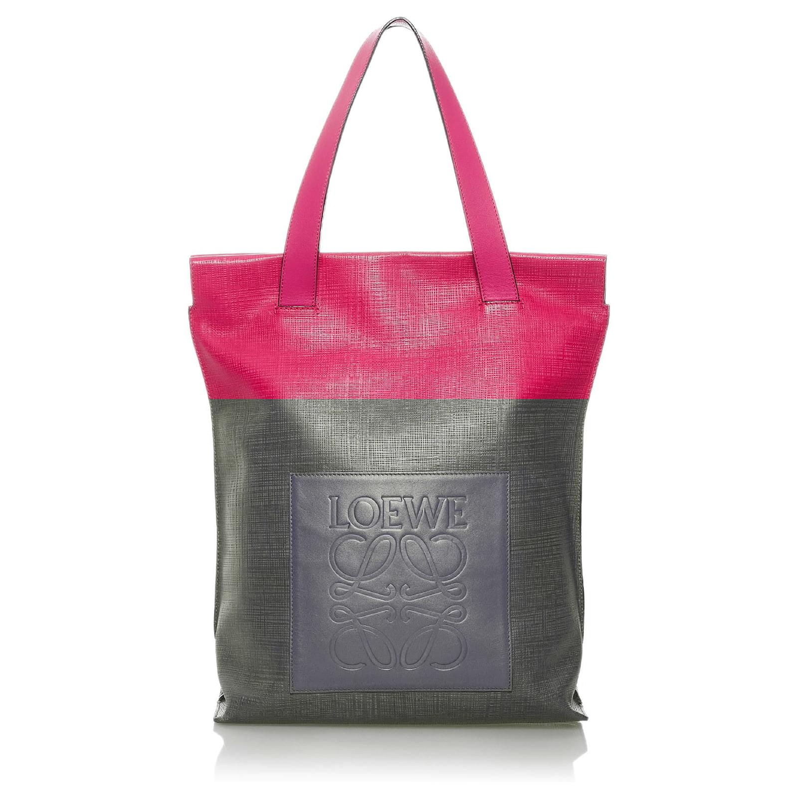 Loewe Pink Leather Logo Shopper Tote Bag Pony-style calfskin ref.494664 ...