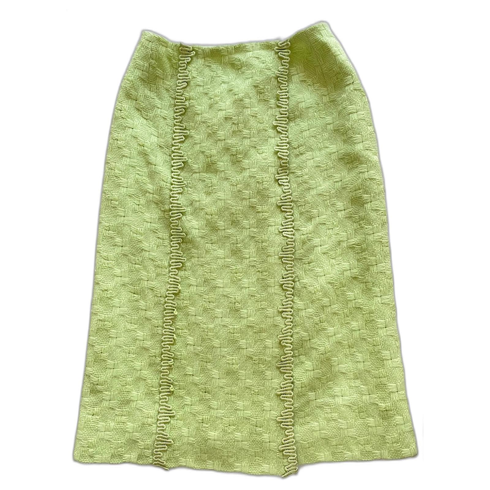 Chanel Jupe Tweed Vert clair ref.496244 - Joli Closet