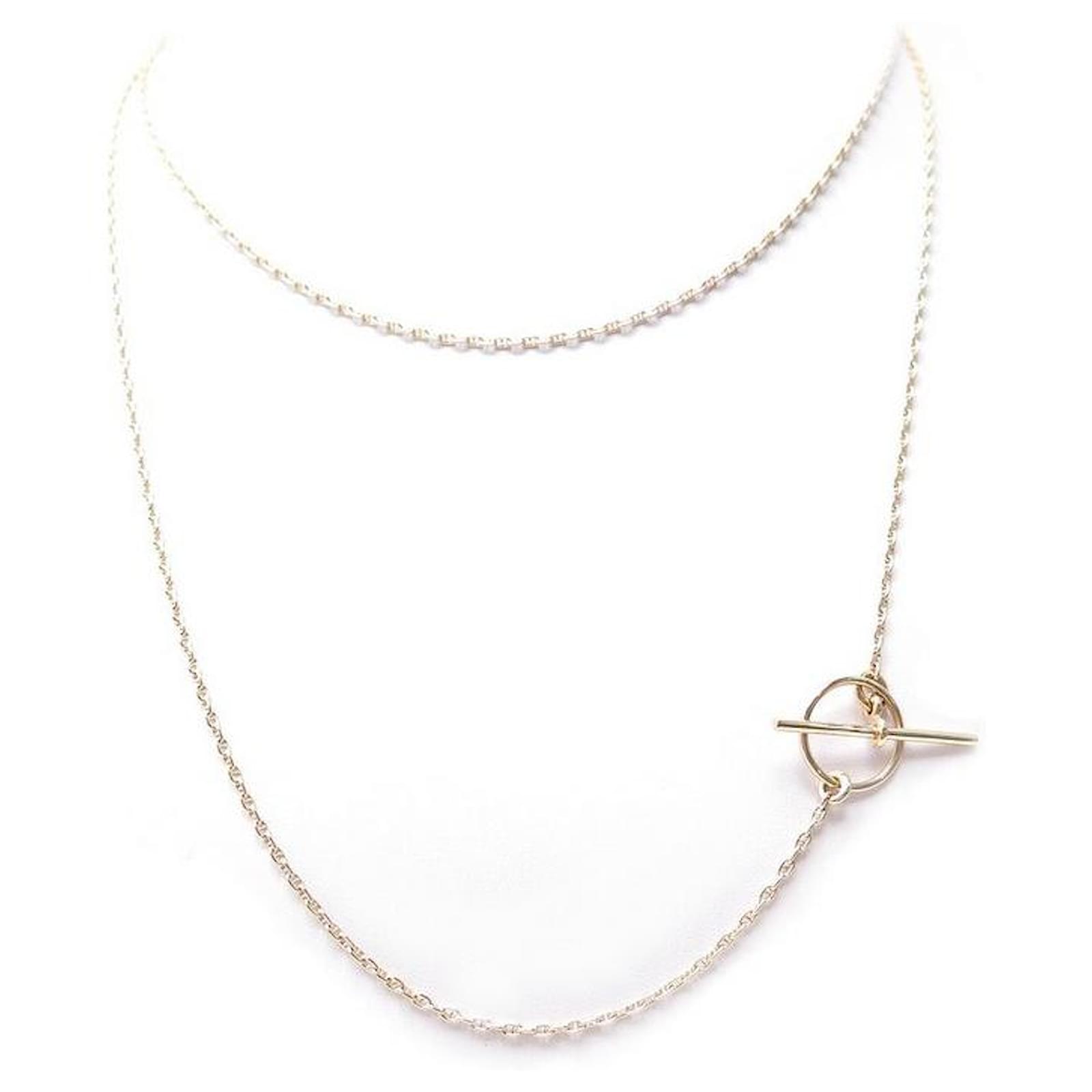Hermès NEW HERMES SAUTOIR LOOP PM NECKLACE IN ROSE GOLD 18K MESH CHAIN ...
