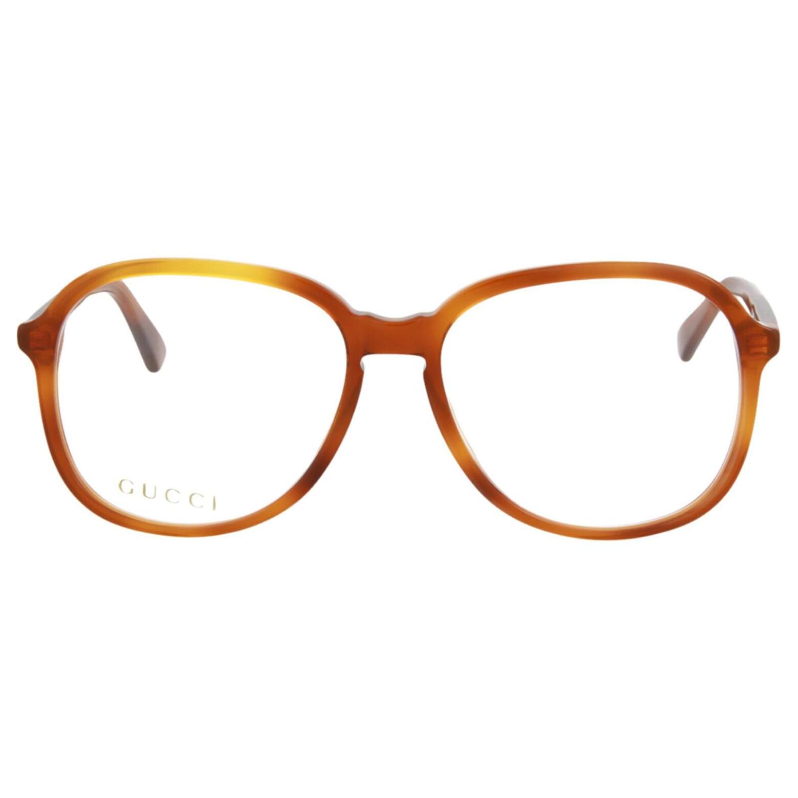 Gucci Round-Frame Acetate Optical Frames Brown Cellulose fibre ref ...