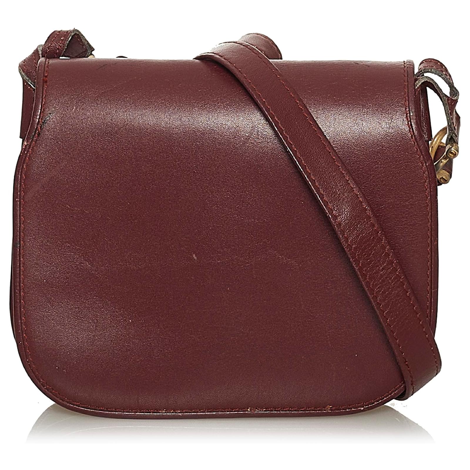 Cartier Red Must de Cartier Leather Shoulder Bag Dark red Pony-style ...