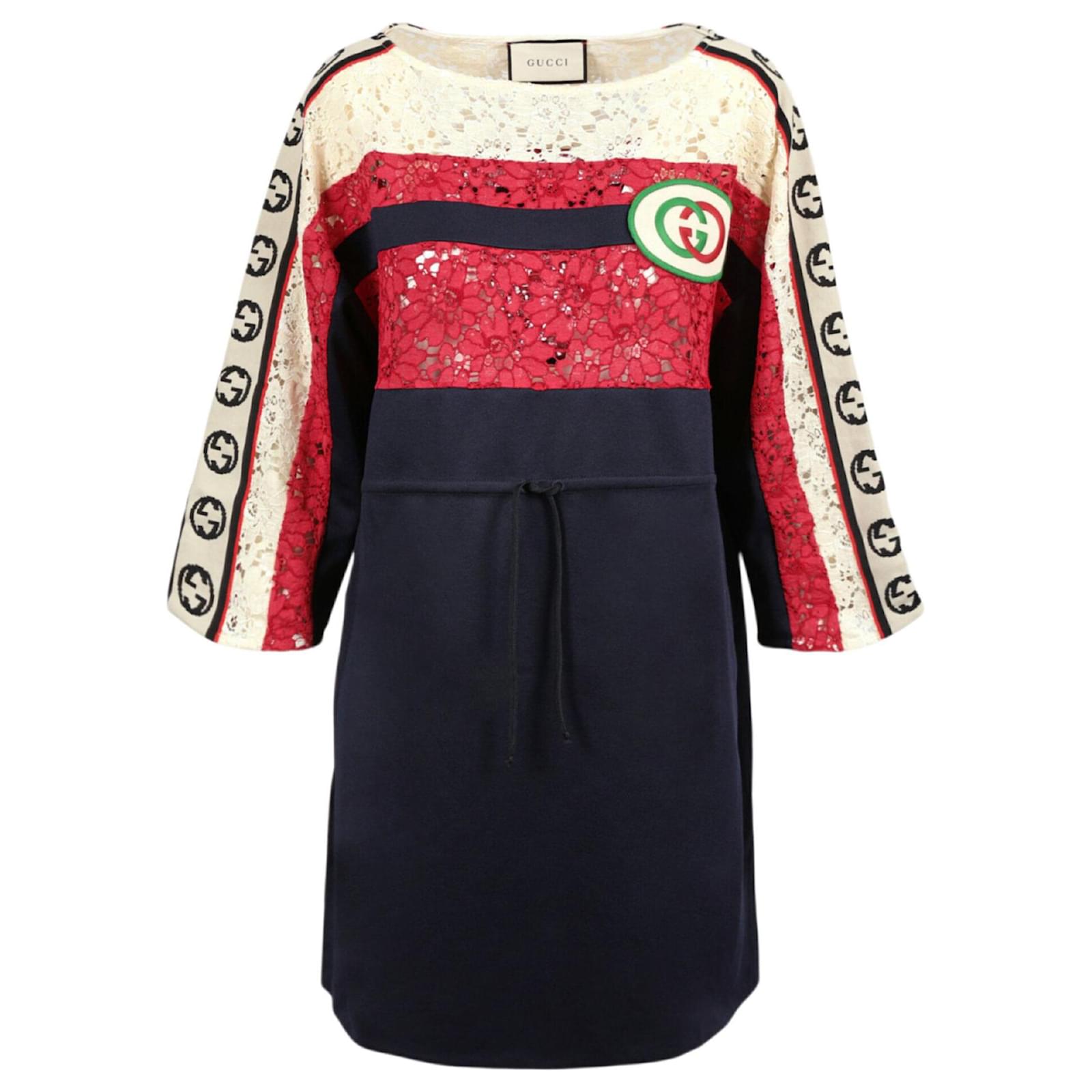 Gucci Robe à logo et dentelle Multicolore ref.498893 - Joli Closet