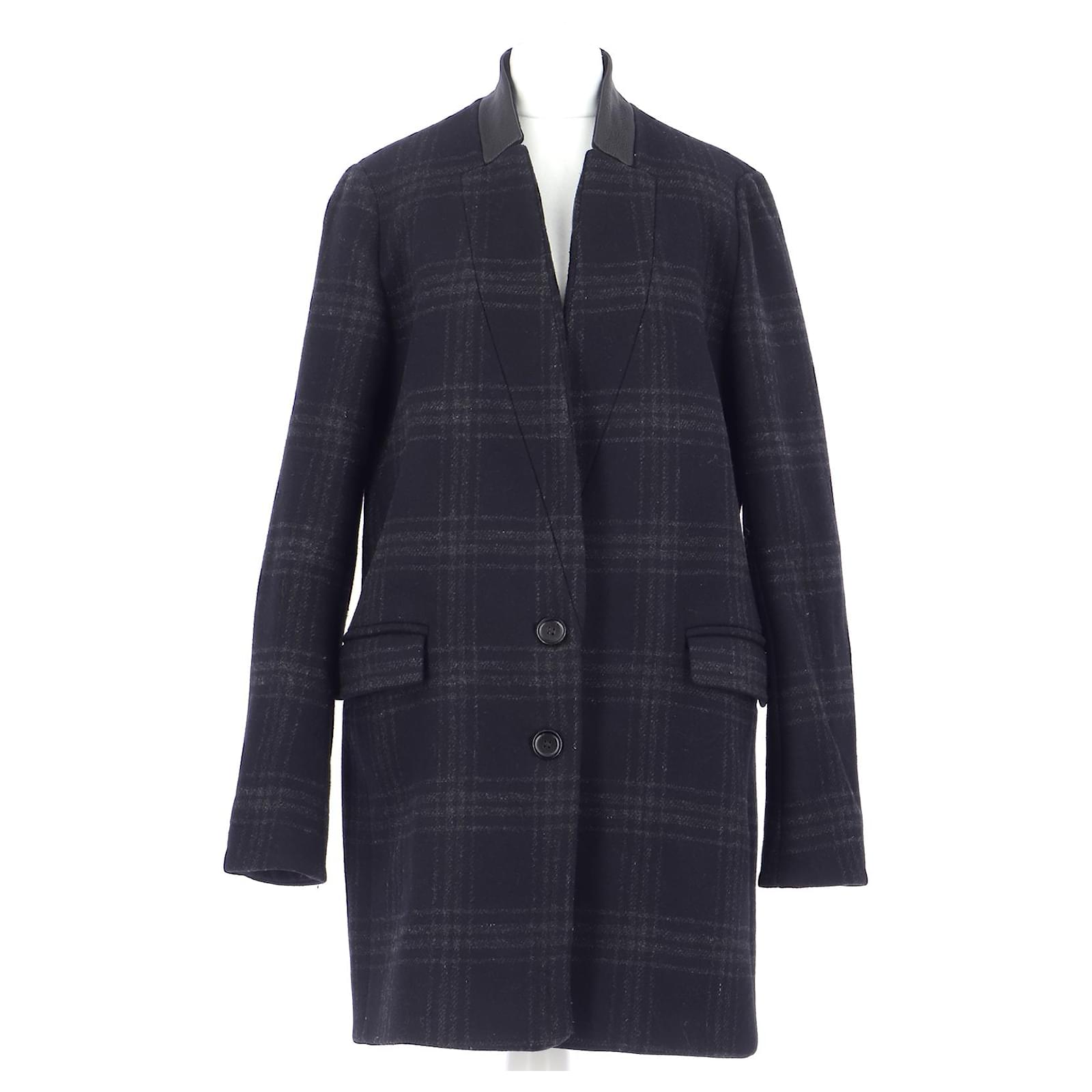Maje Coat Navy blue Wool ref.500076 - Joli Closet