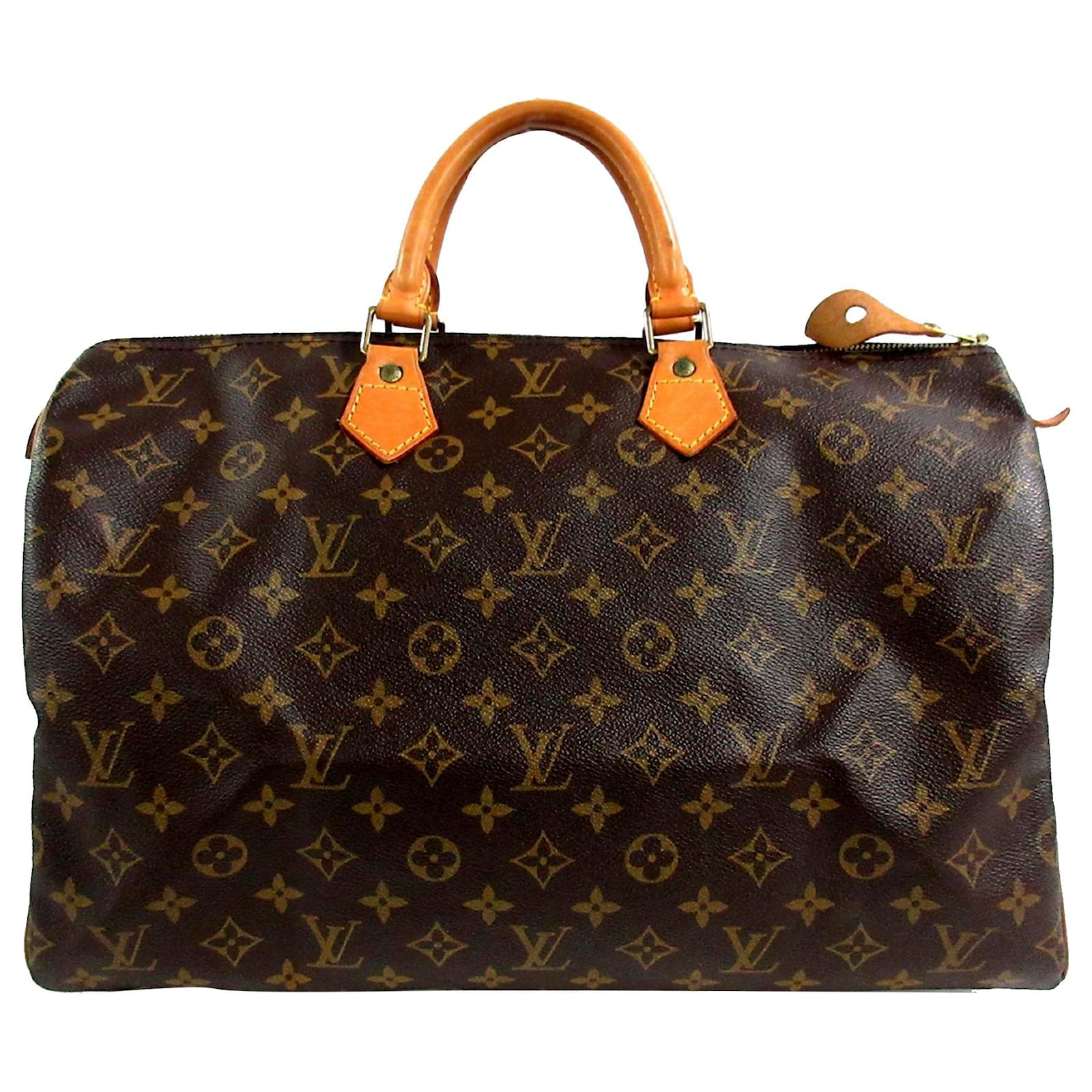 Louis Vuitton Brown Monogram Speedy 40 Leather Cloth ref.500192 - Joli ...