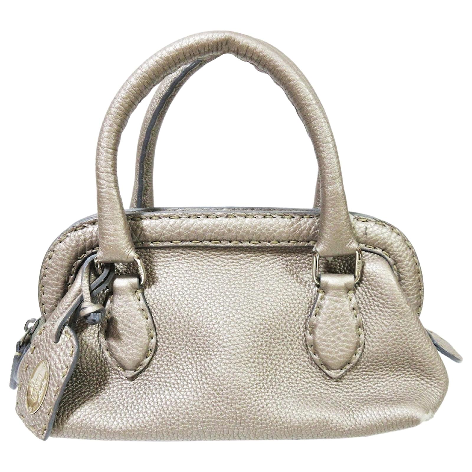 Fendi Gray Selleria Leather Handbag Grey Pony-style calfskin ref.502779 ...