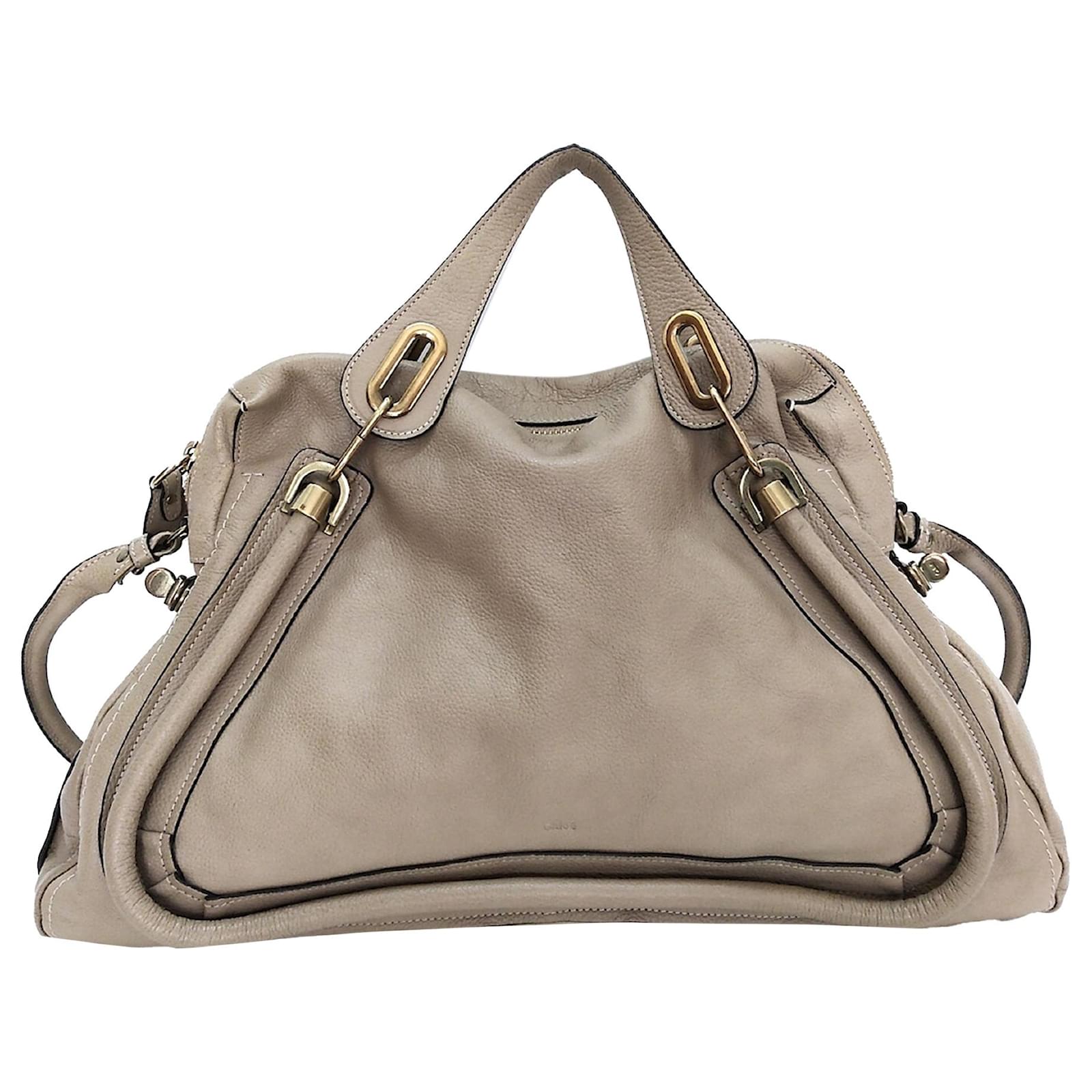 Chloé Chloe Brown Paraty Leather Satchel Beige Pony-style calfskin ref ...