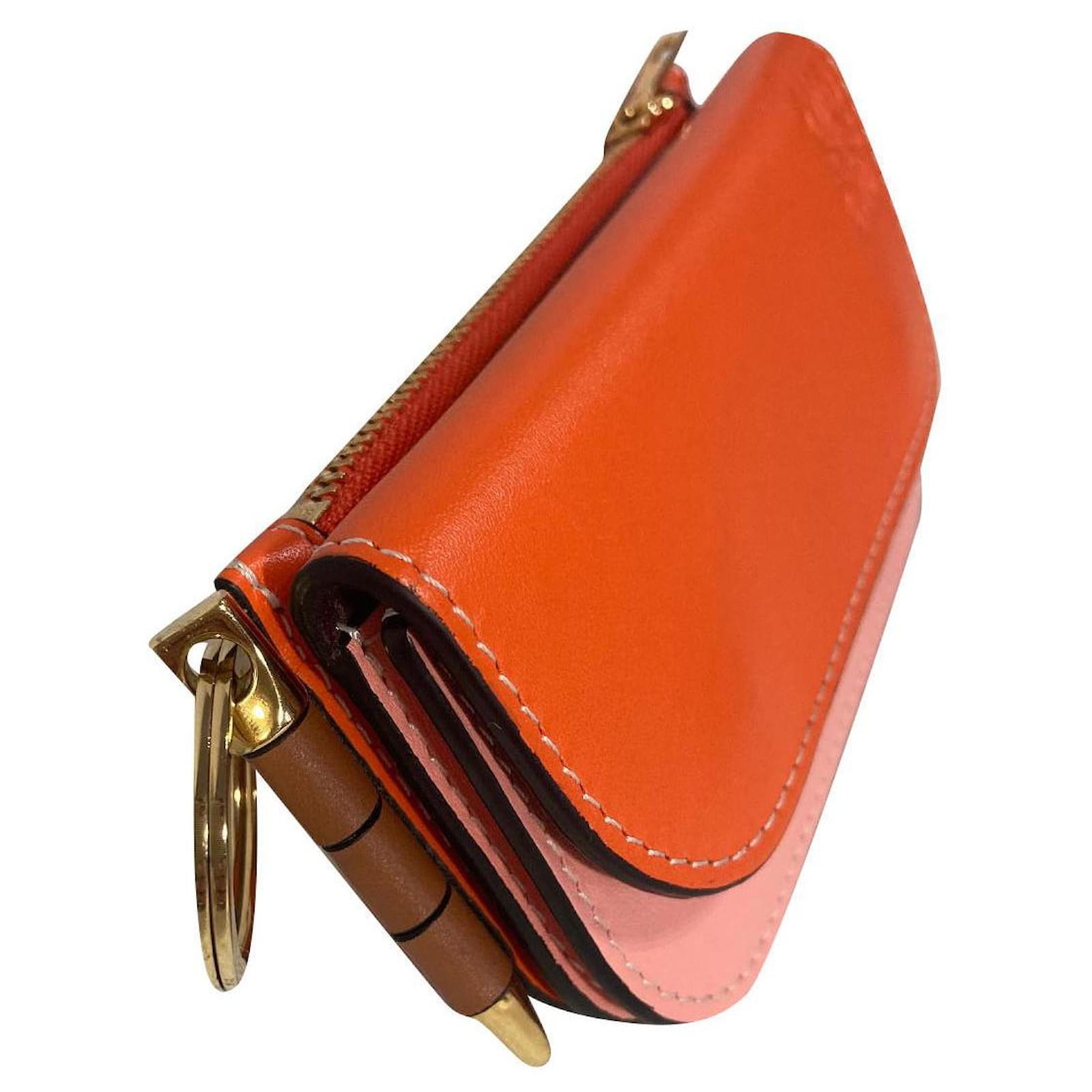 Loewe Gate Wallet Pink Orange Lambskin ref.505689 - Joli Closet