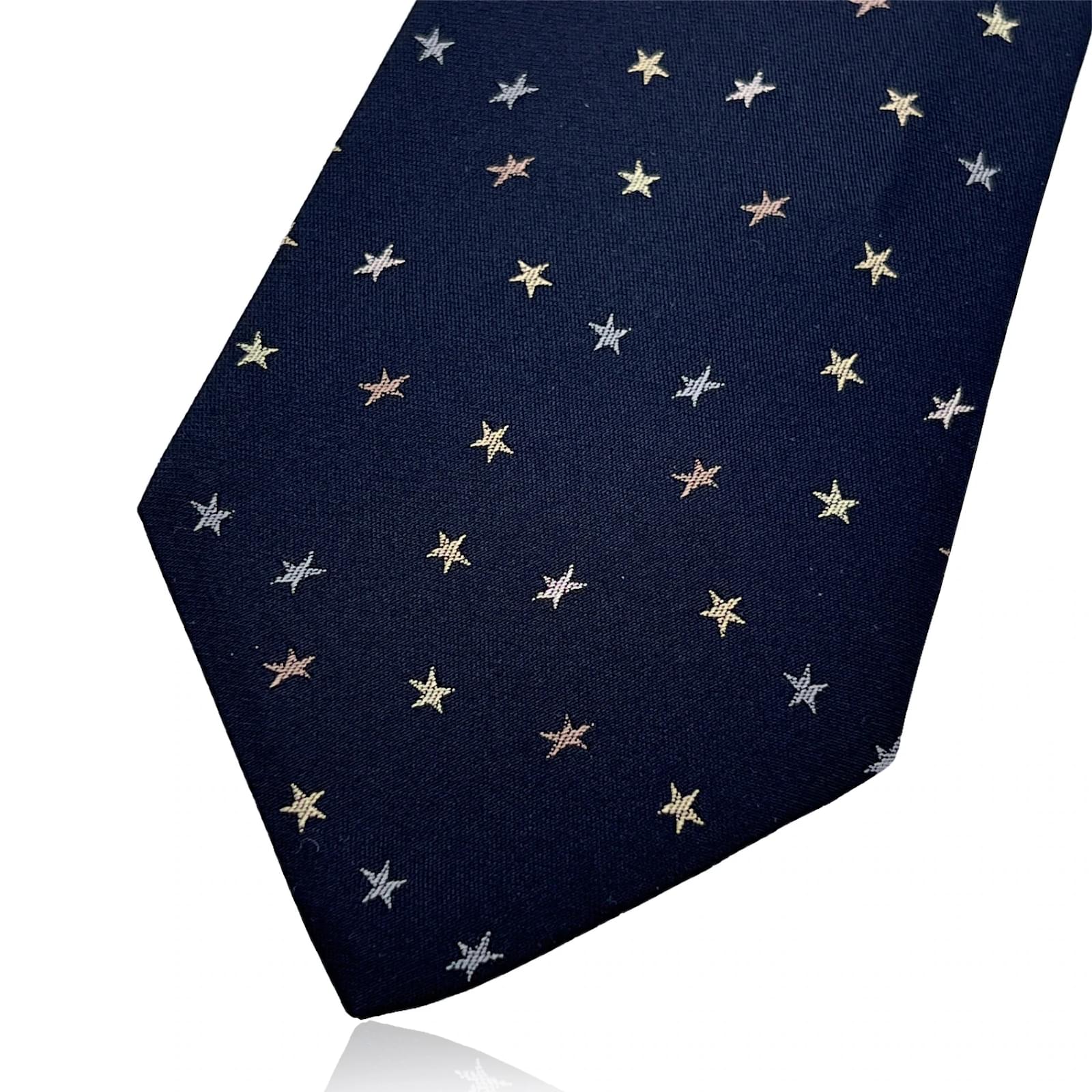 Hermès Hermes Paris Black Silk Stars Pattern Neck Tie ref.505920 - Joli ...