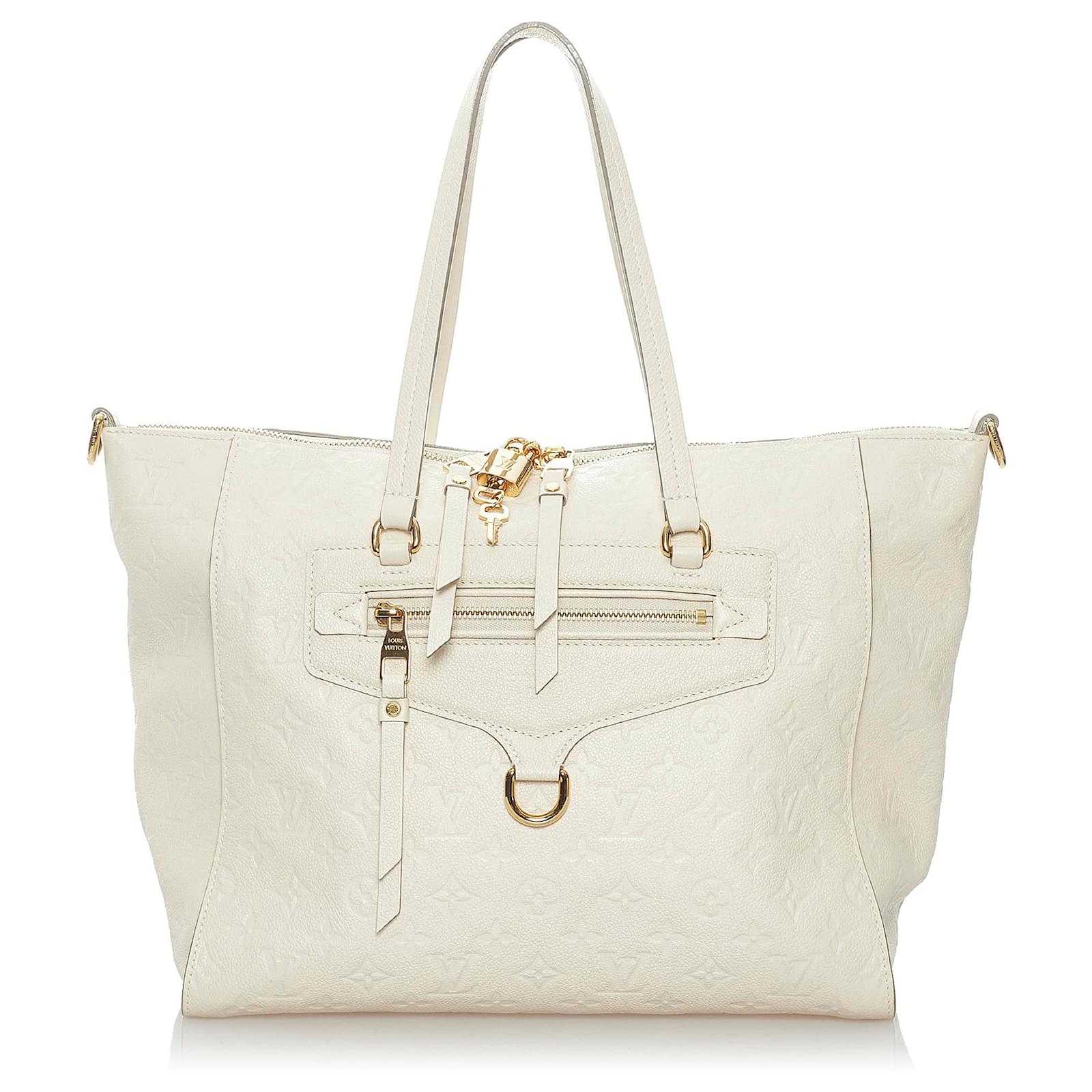 Louis Vuitton White Monogram Empreinte Lumineuse Cream Leather ref ...
