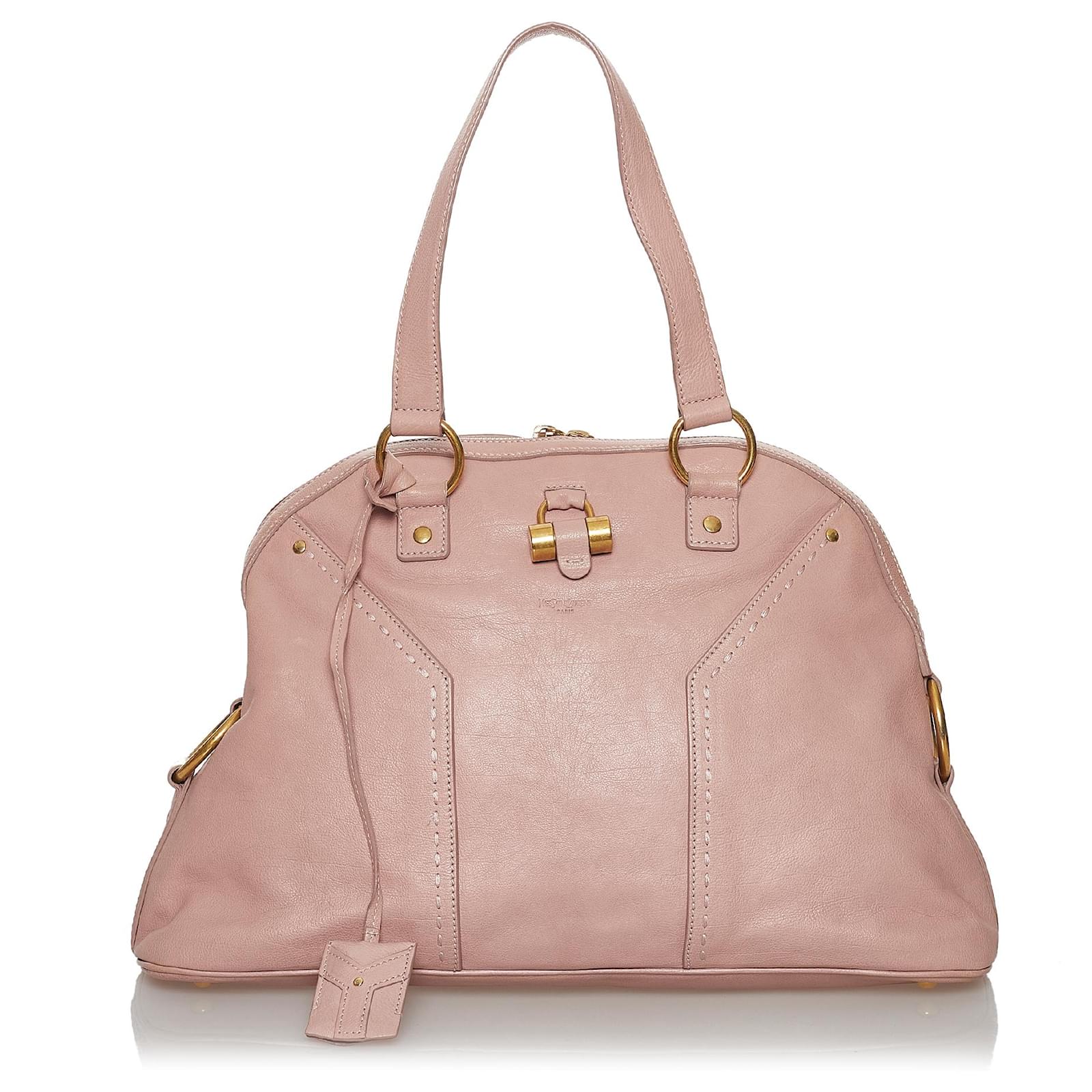 Yves Saint Laurent Sac à main en cuir rose Muse YSL Veau façon poulain ...