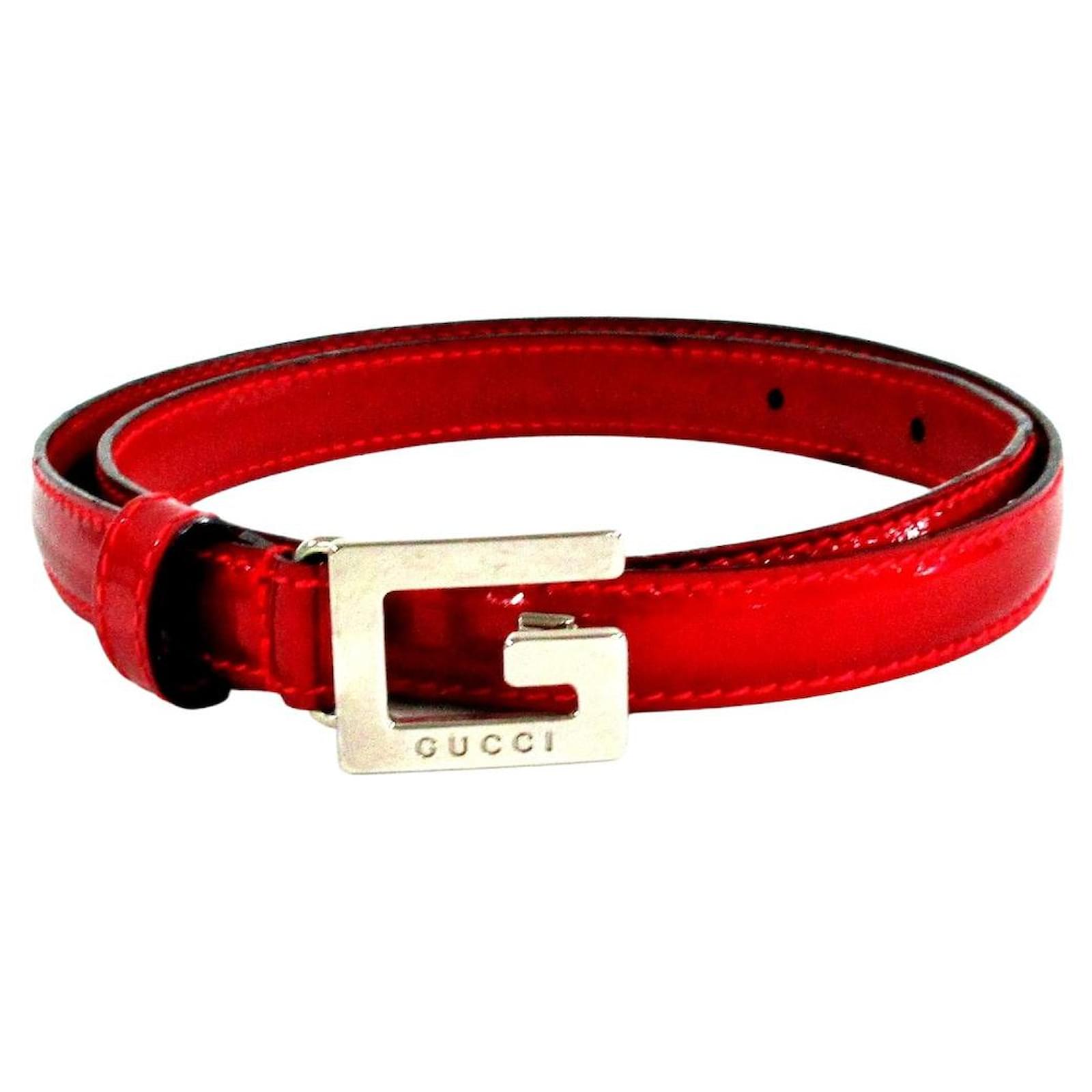 Gucci Interlocking G Cuir vernis Rouge ref.507672 - Joli Closet