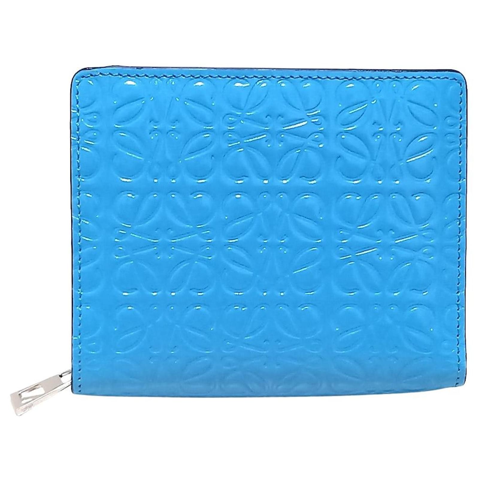 Loewe Repeat zip around wallet Light blue Leather ref.510346 - Joli Closet