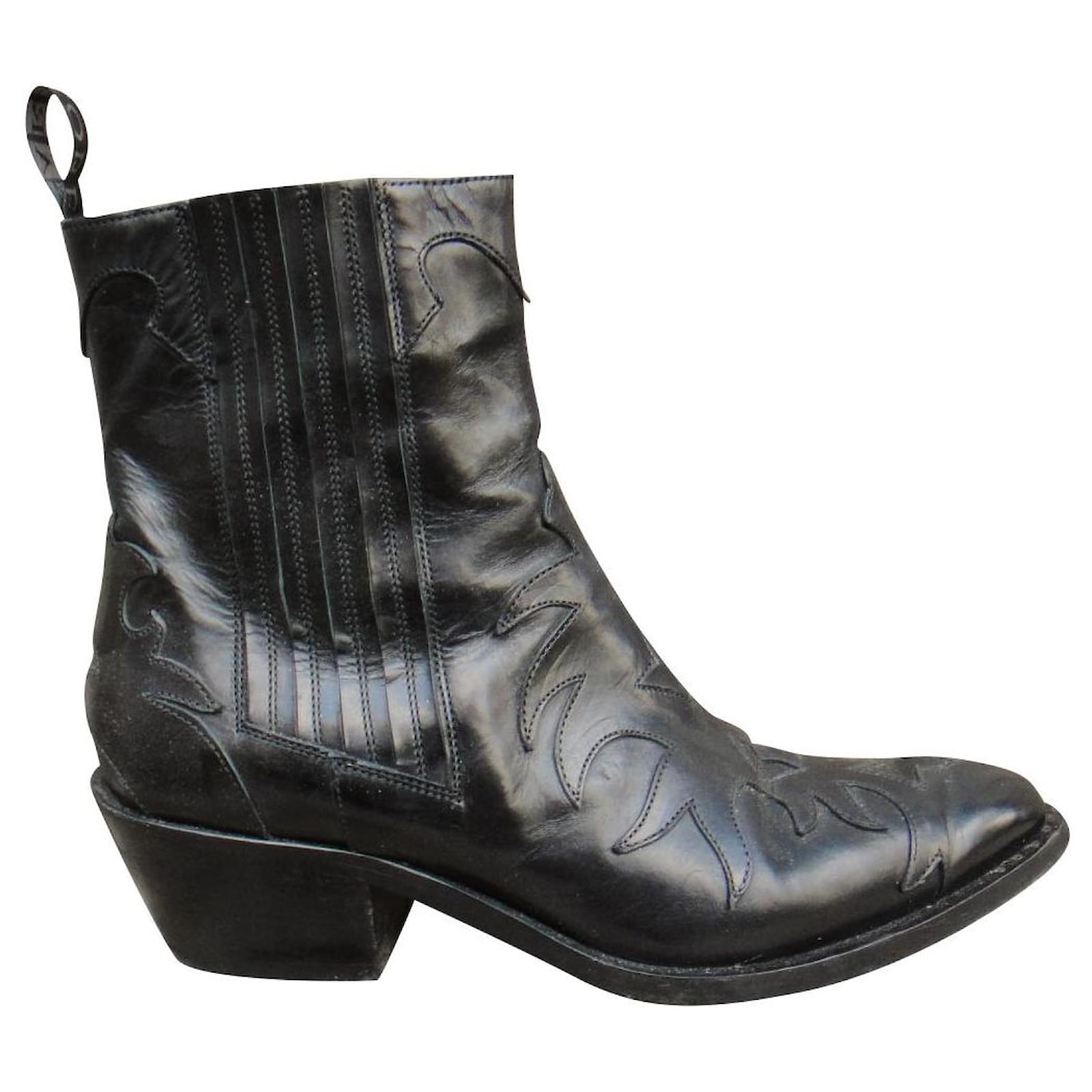 boots Sartore p 37 Cuir Noir ref.511210 - Joli Closet