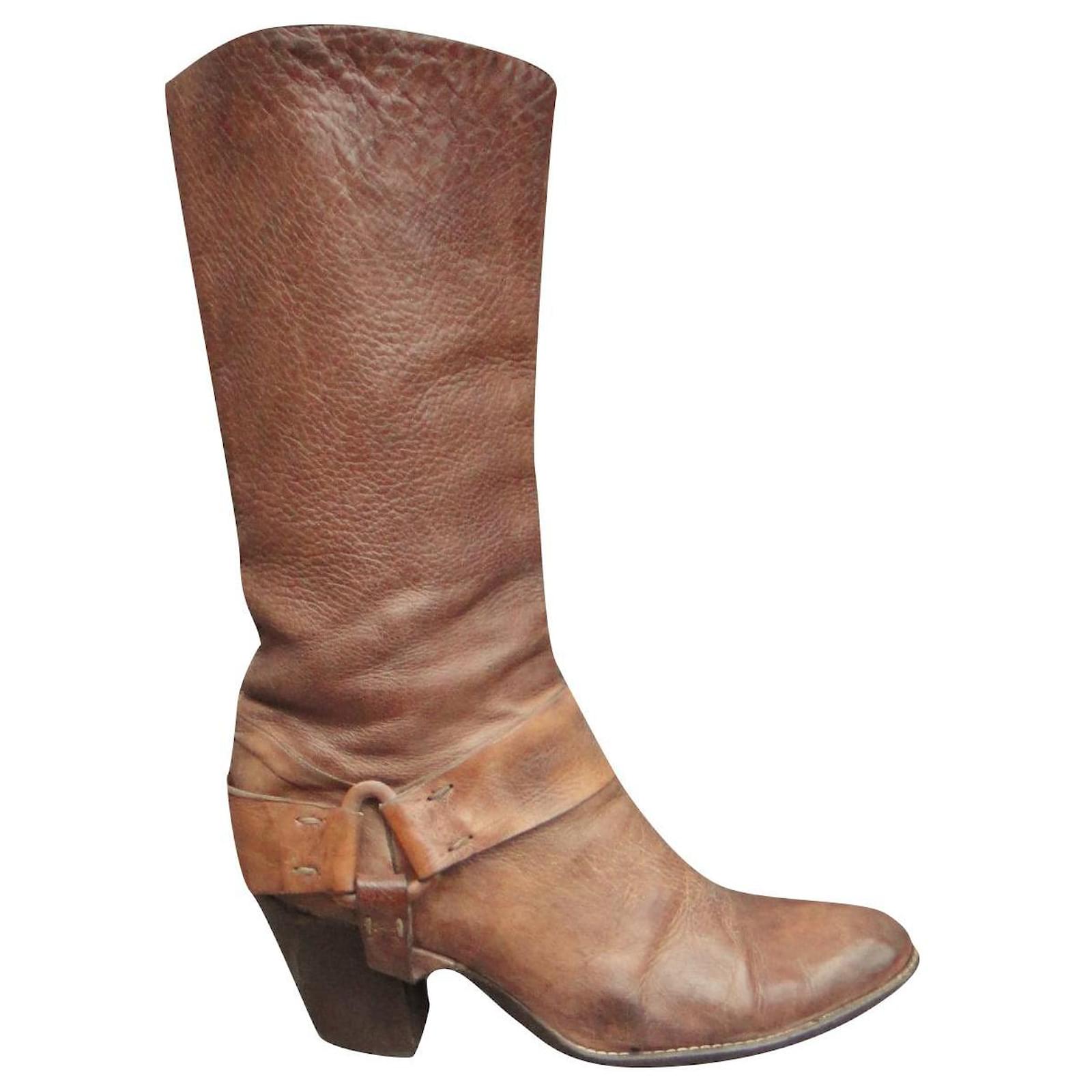 Sartore p boots 40 Light brown Leather ref.513691 - Joli Closet