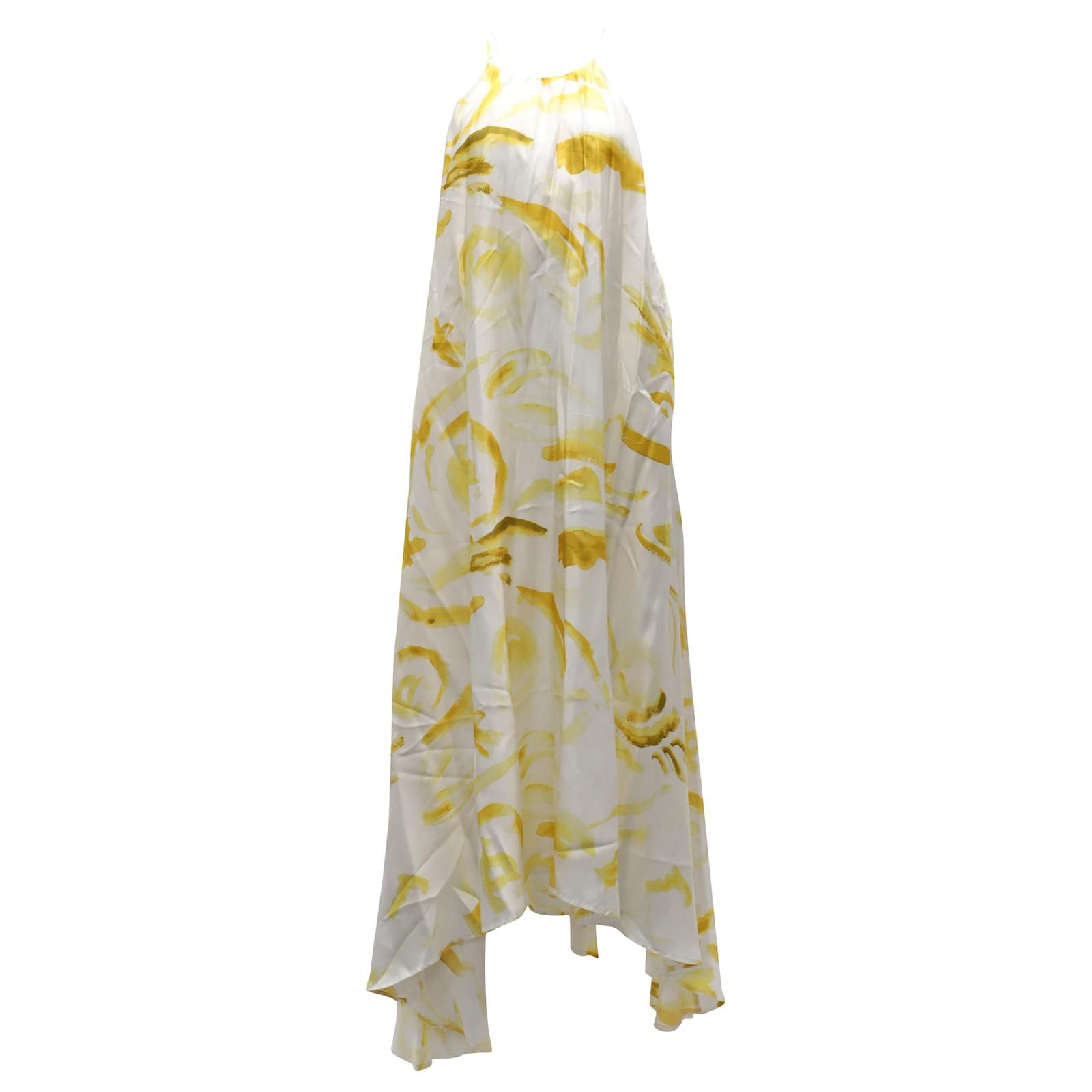 Cult Gaia Chelsea High-Neck Floral Midi Dress in Yellow Silk ref.513883 ...