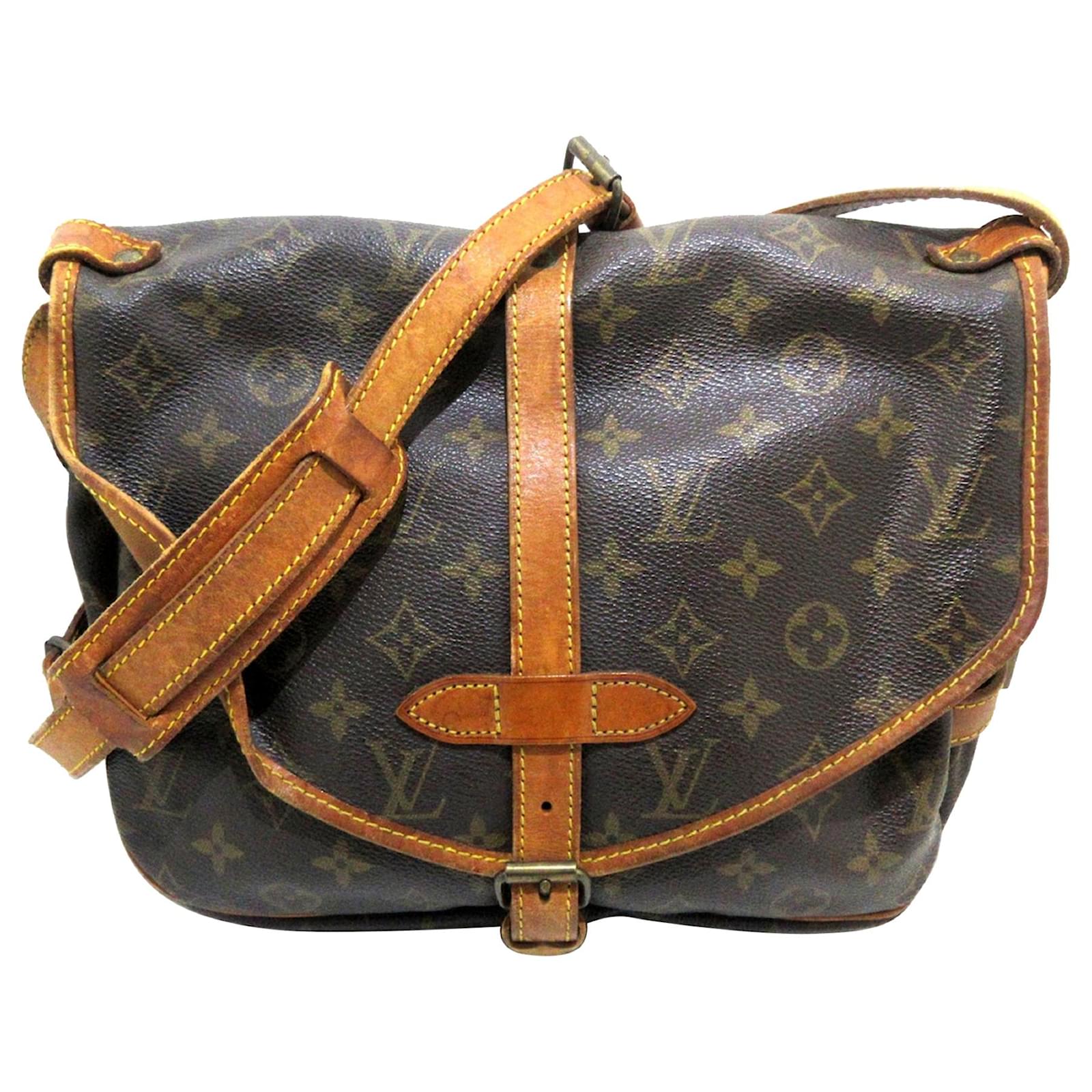 Louis Vuitton Monogram Marron Saumur 30 Cuir Toile ref.514017 - Joli Closet