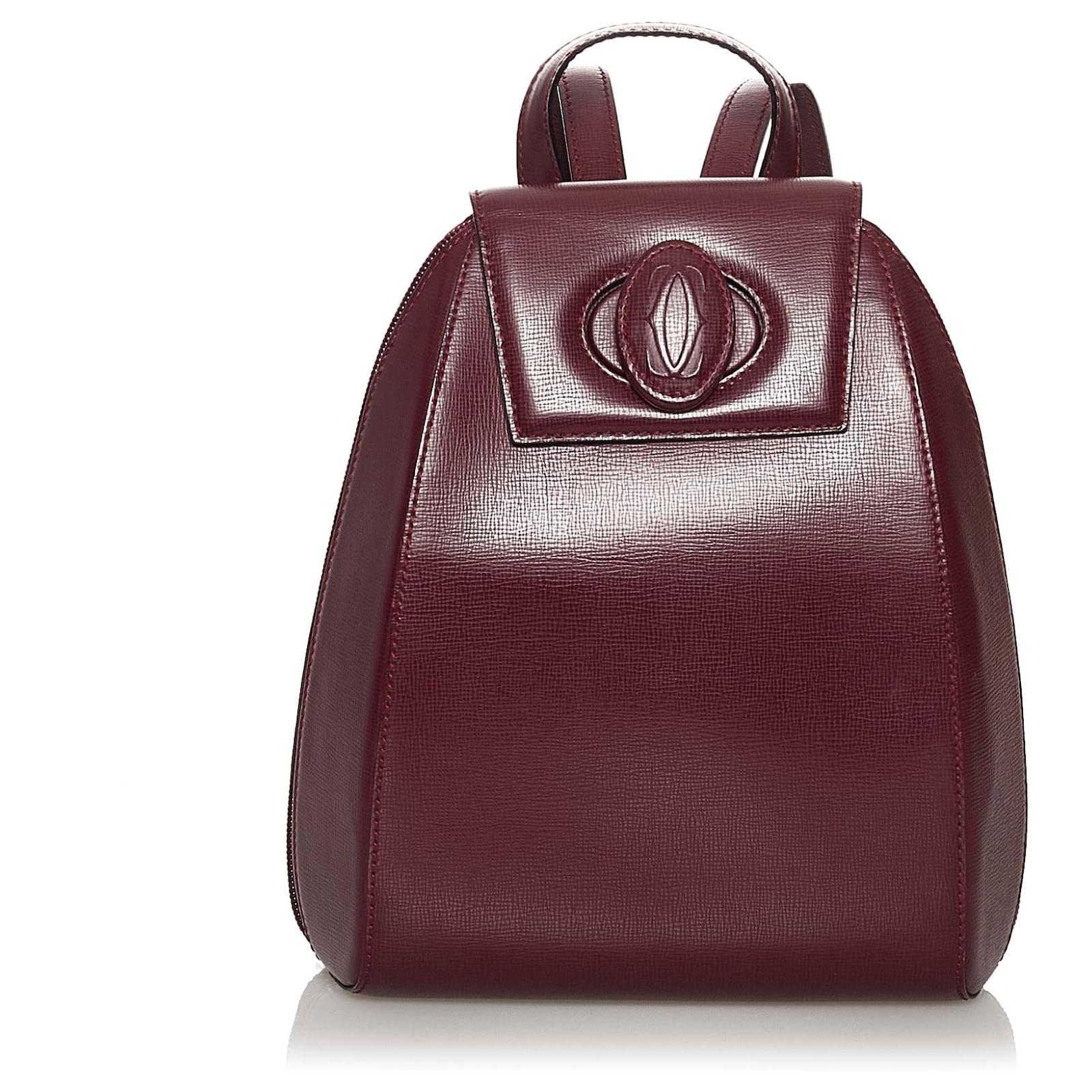Cartier Red Must de Cartier Leather Backpack Dark red Pony-style ...