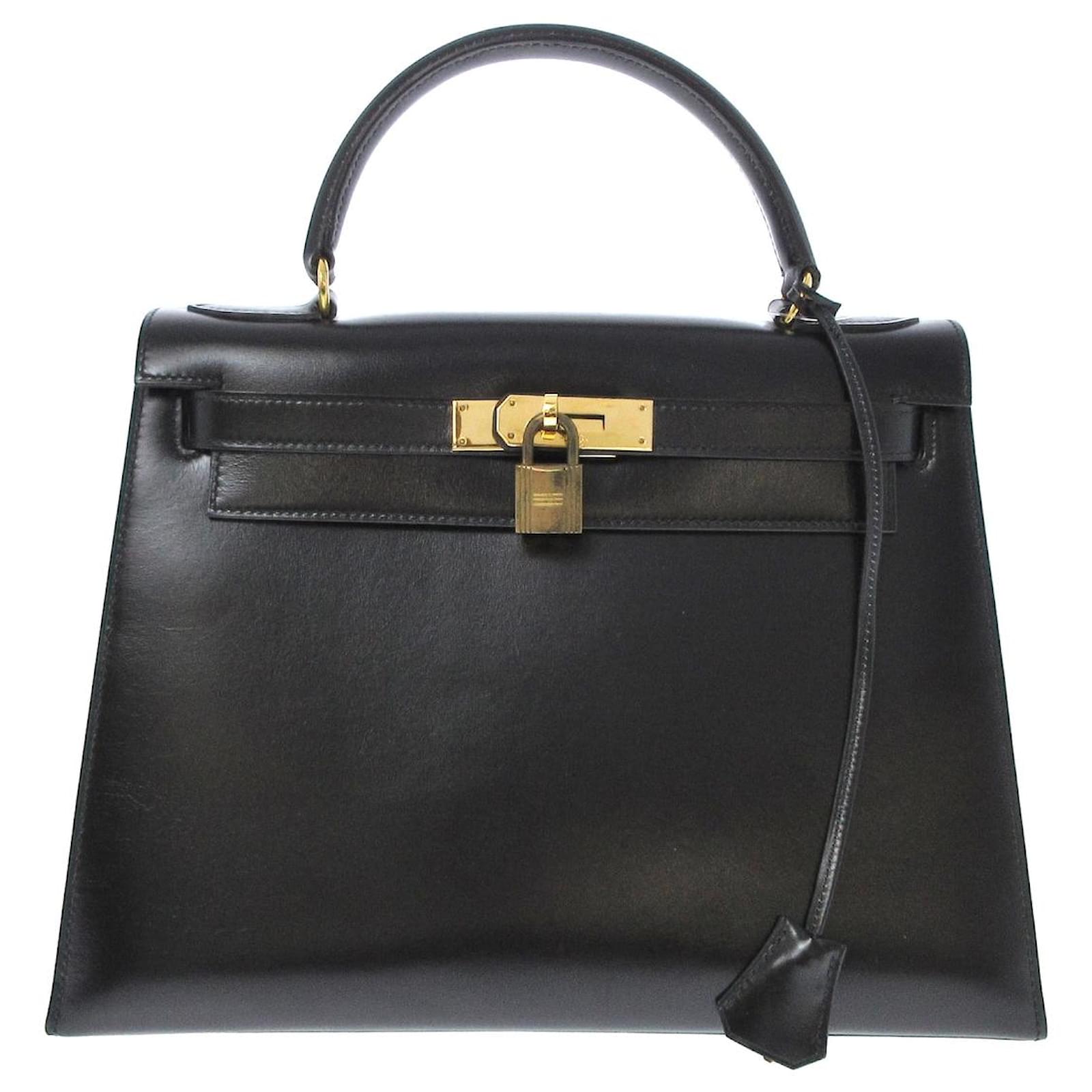 Hermès Hermes Kelly Schwarz Kalbähnliches Kalb ref.515748 - Joli Closet
