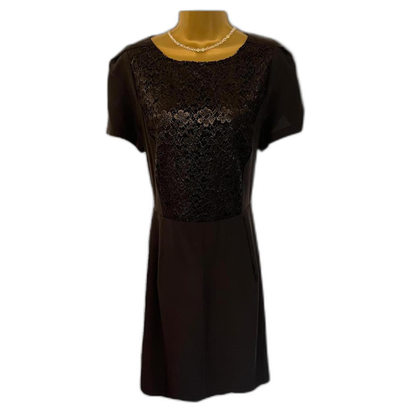 Gerard Darel Robes Soie Nylon Noir ref.114954 - Joli Closet