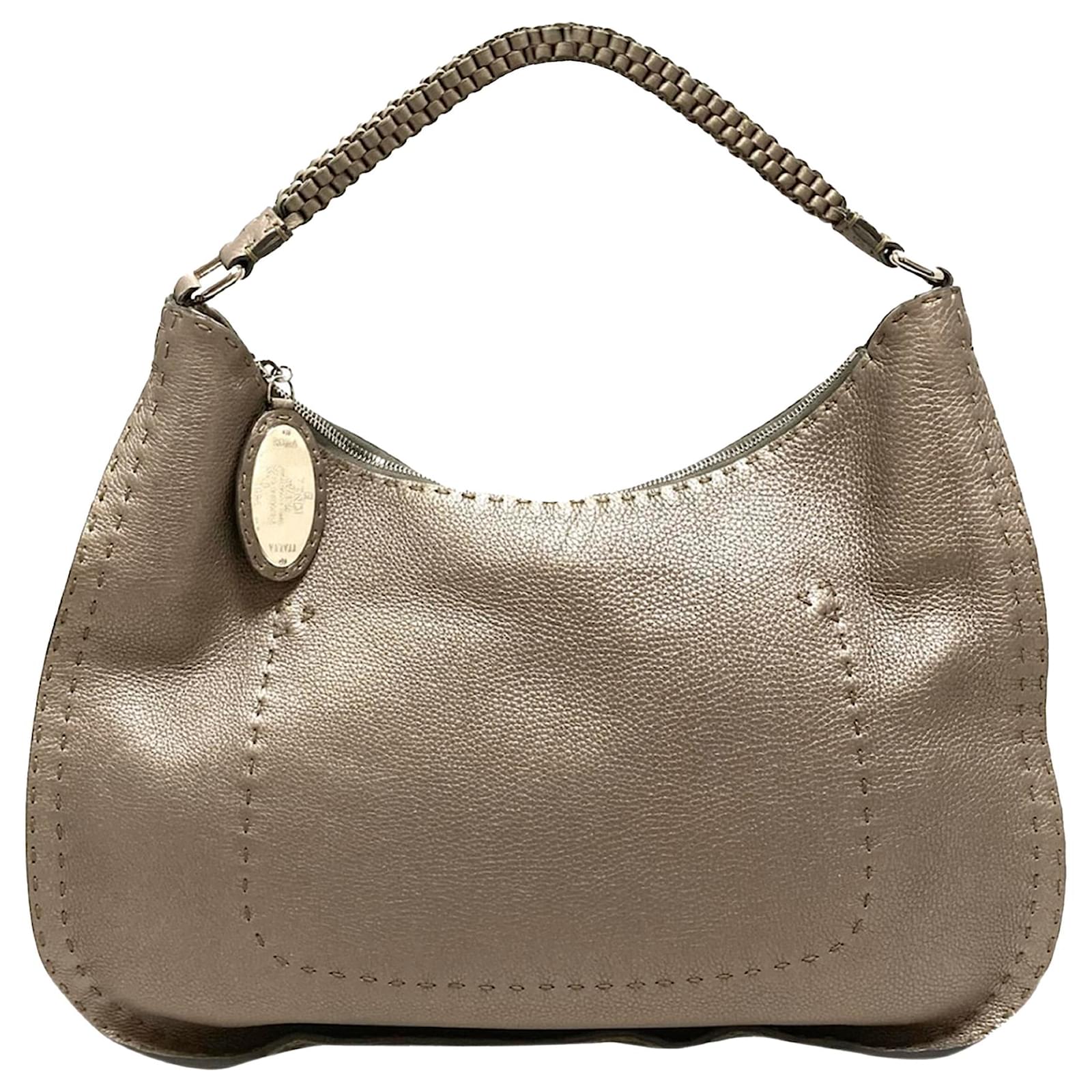 Fendi Gray Selleria Leather Shoulder Bag Grey Pony-style calfskin ref ...