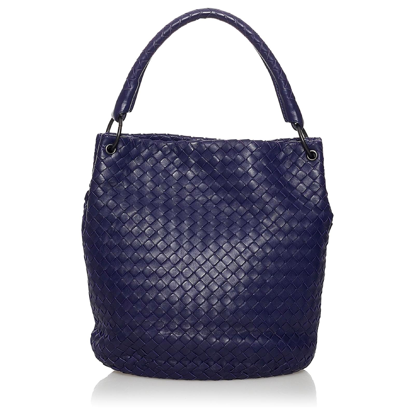 Bottega Veneta Blue Intrecciato Leather Bucket Bag Pony-style calfskin ...
