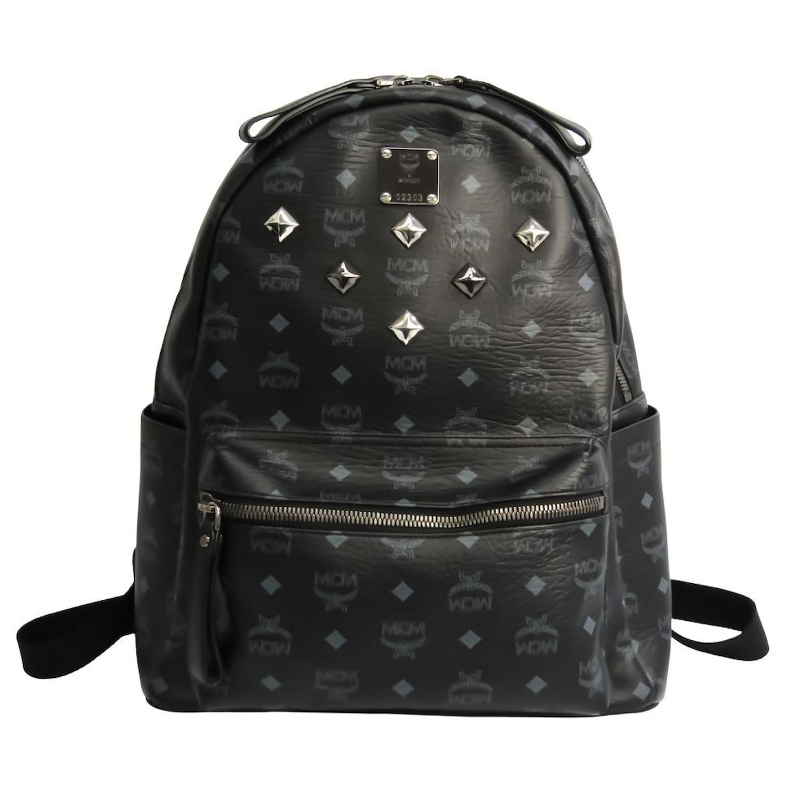 MCM Rucksack Schwarz Leder ref.523621 - Joli Closet