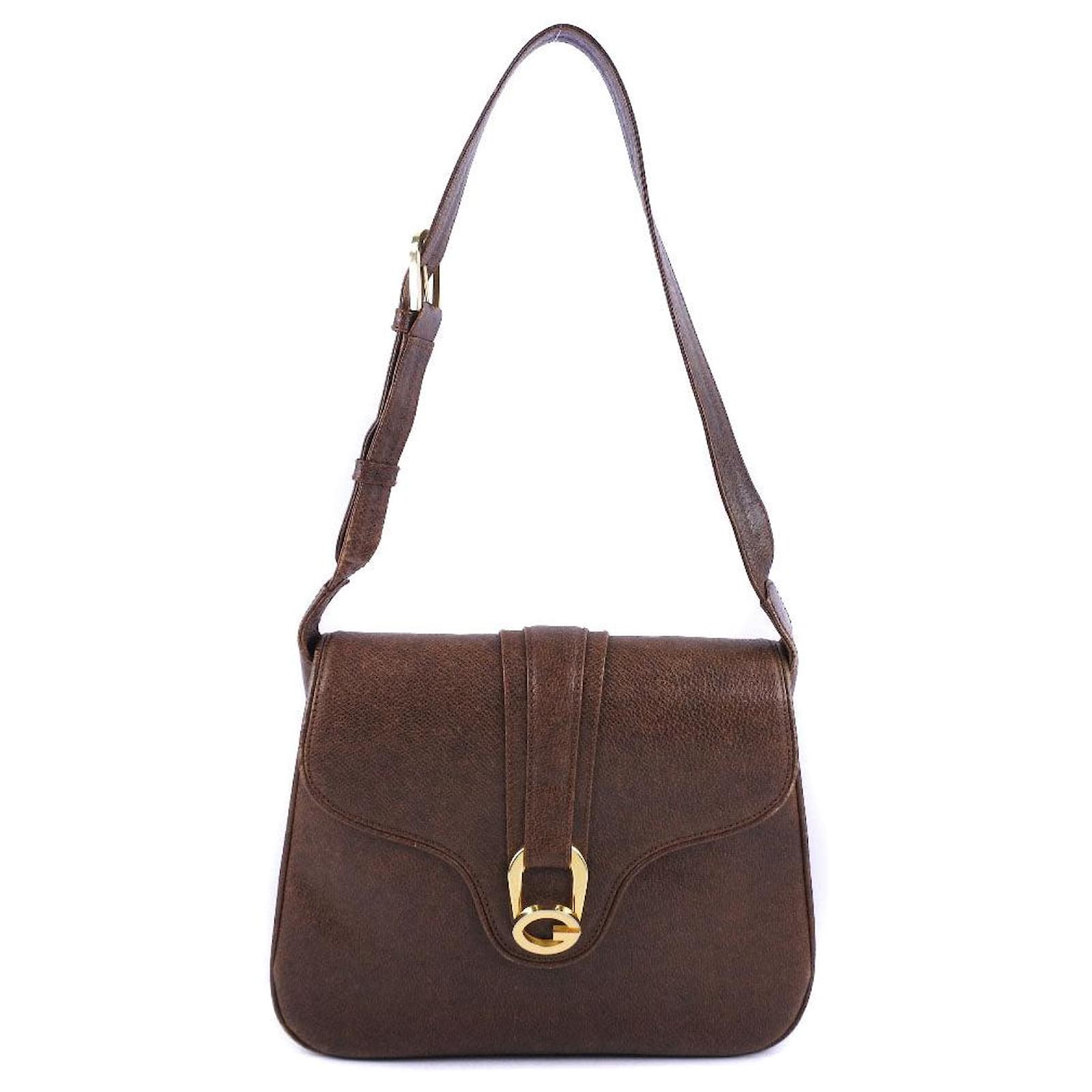 Gucci Logo G Brown Leather ref.523905 - Joli Closet