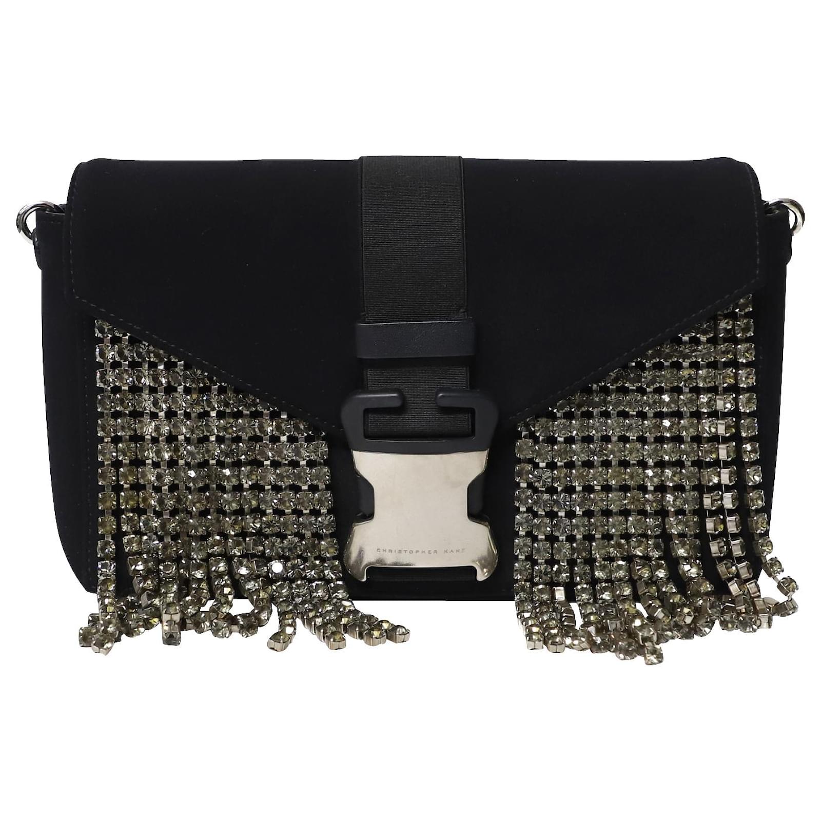 Christopher Kane Devine Crossbody Bag with Crystals in Black Neoprene ...