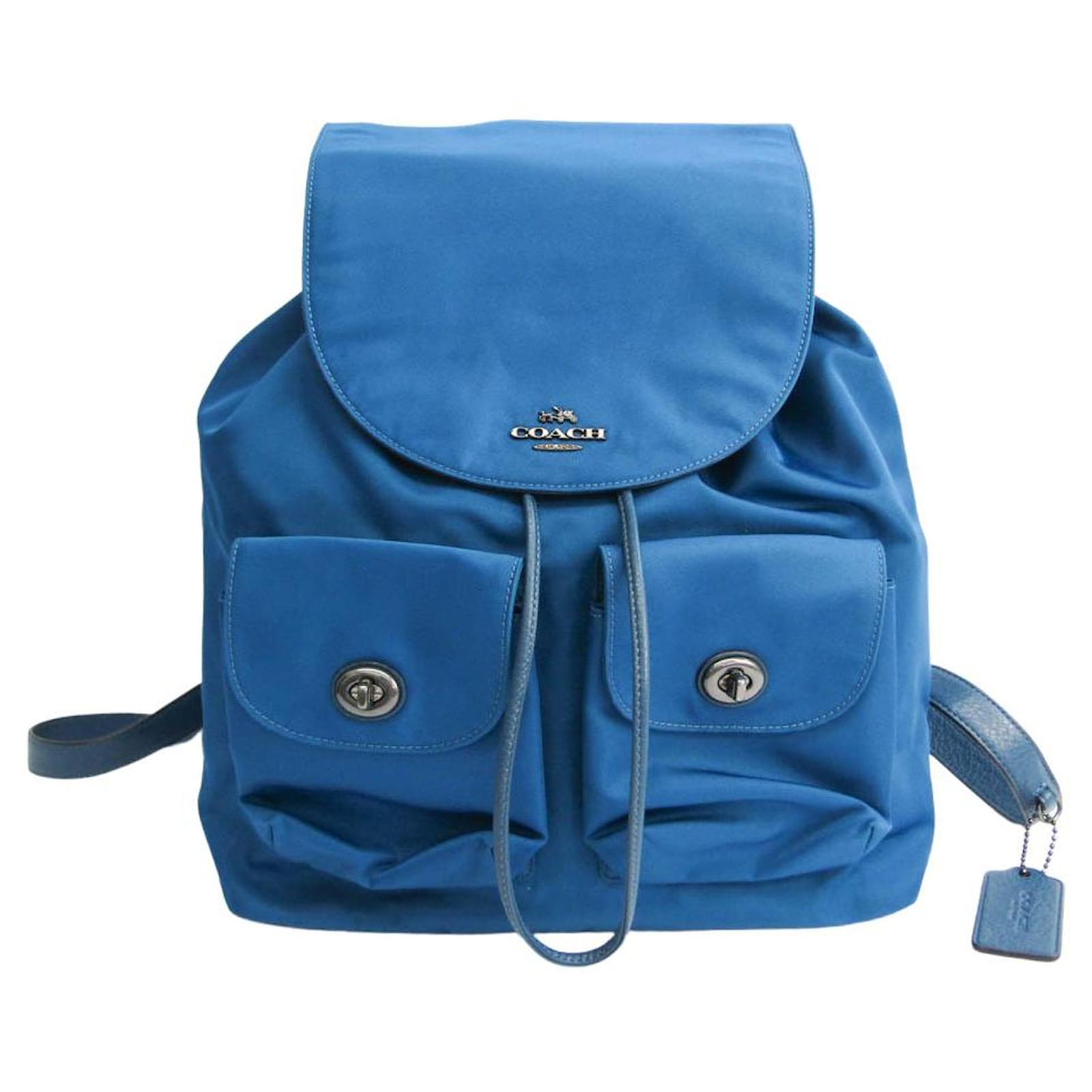 Coach Backpack Blue Synthetic ref.528809 - Joli Closet