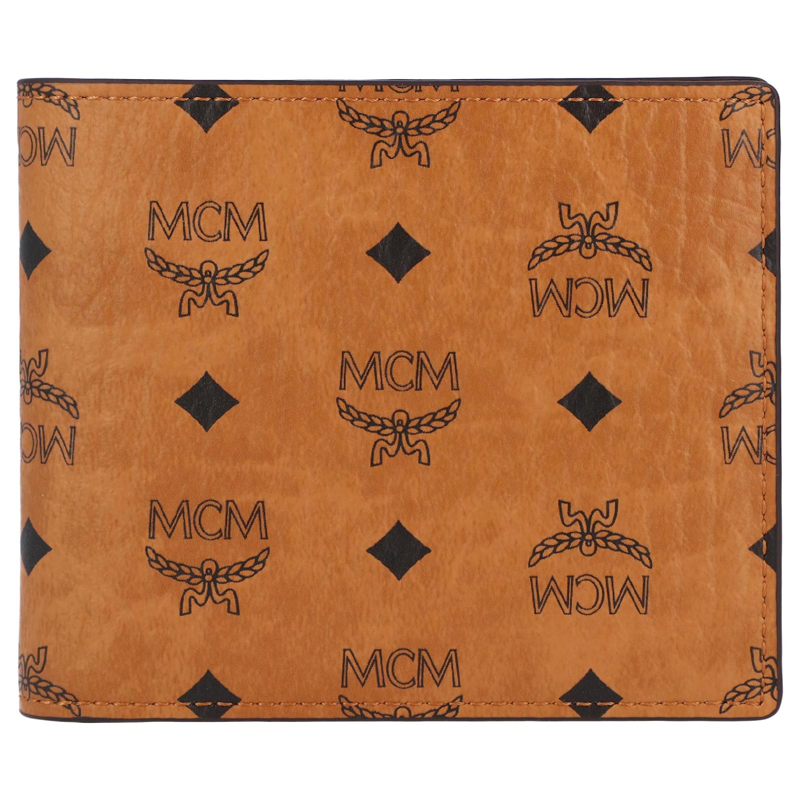 MCM Men Bifold Wallet In Brown Visetos Cloth ref.536409 - Joli Closet