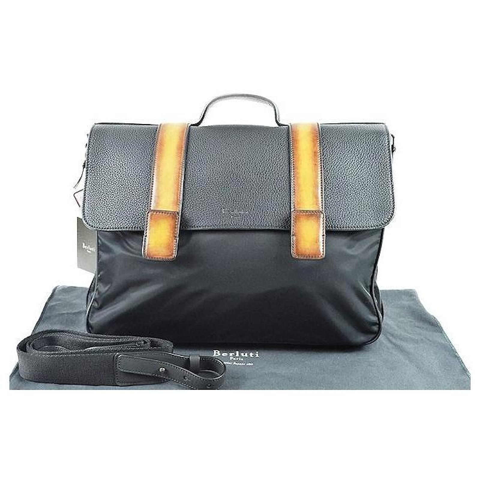 [Used] Berluti Unused 2way Briefcase PARALLELE Nylon x Leather Document ...