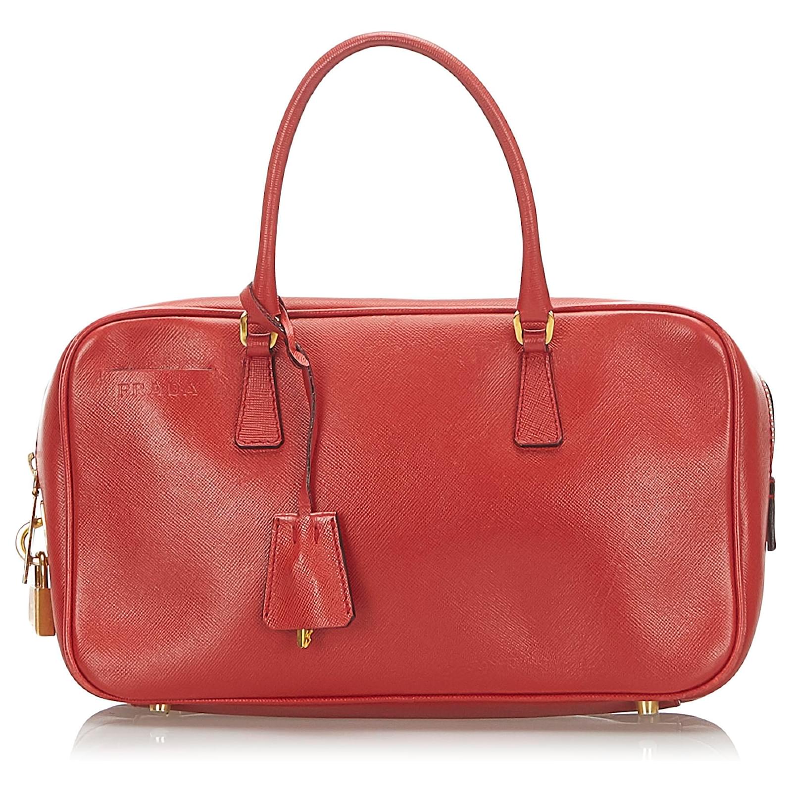 Prada Red Leather Handbag Pony-style calfskin ref.537459 - Joli Closet
