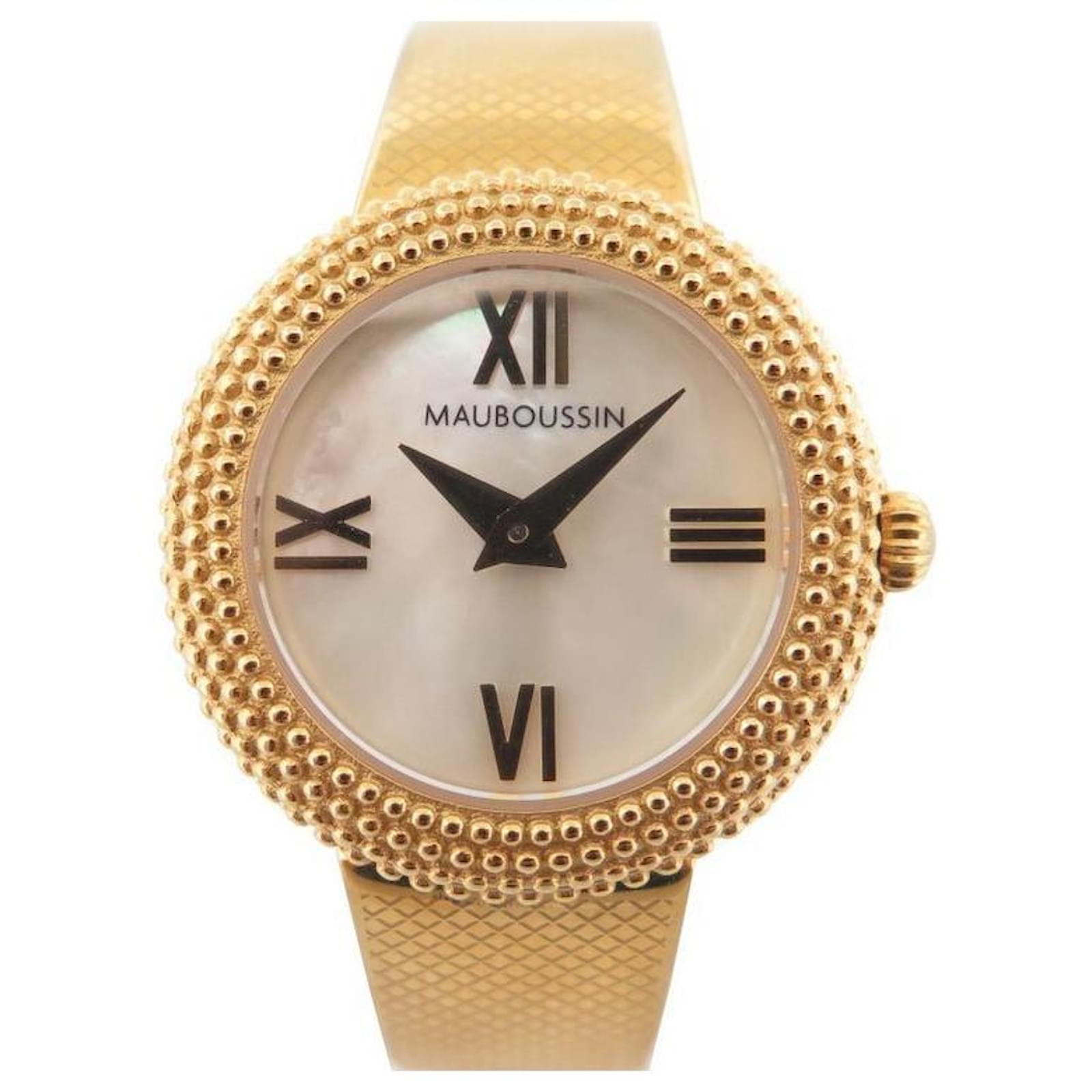 MAUBOUSSIN WATCH THE TIME OF THE FIRST DAY 28MM QUARTZ GOLD PLATED ...