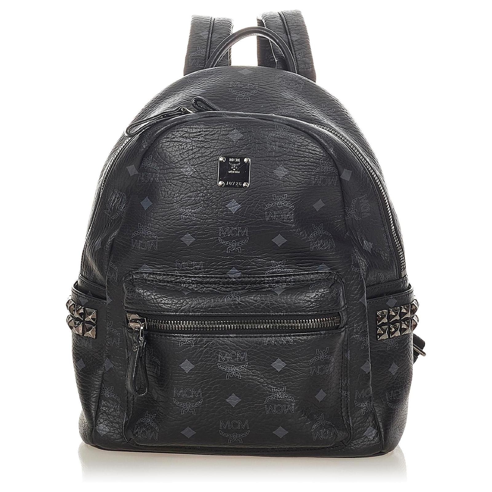 MCM Black Visetos Stark Leather Backpack Pony-style calfskin ref.540829 ...